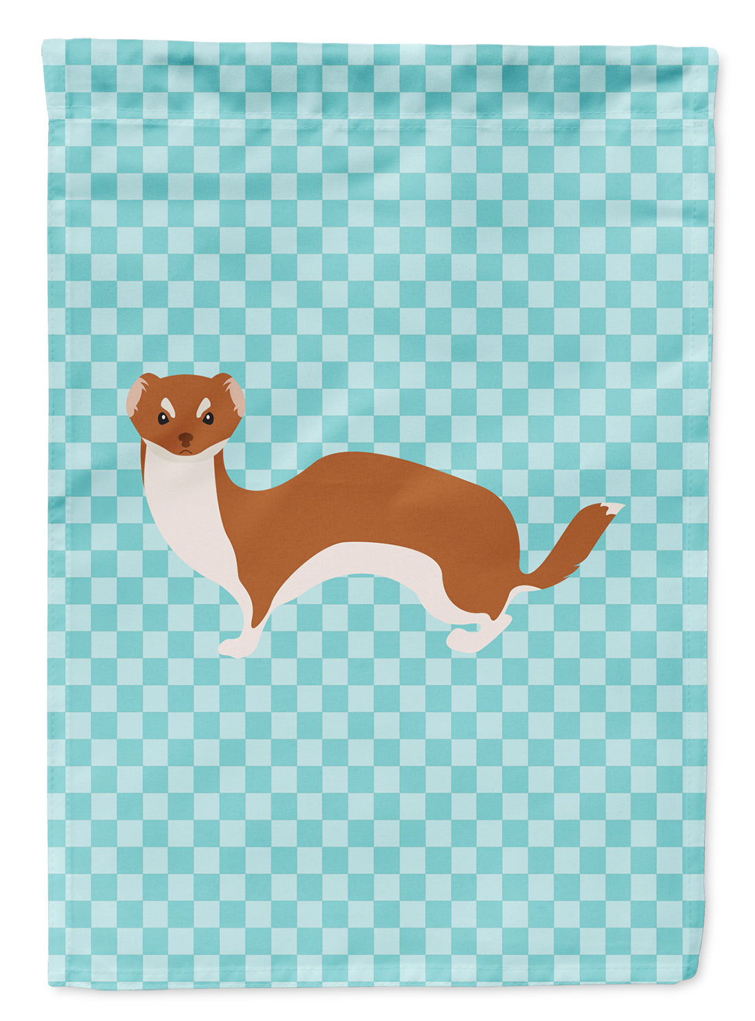 Weasel Blue Check Garden Flag - Outdoor Decorative Yard Flag
