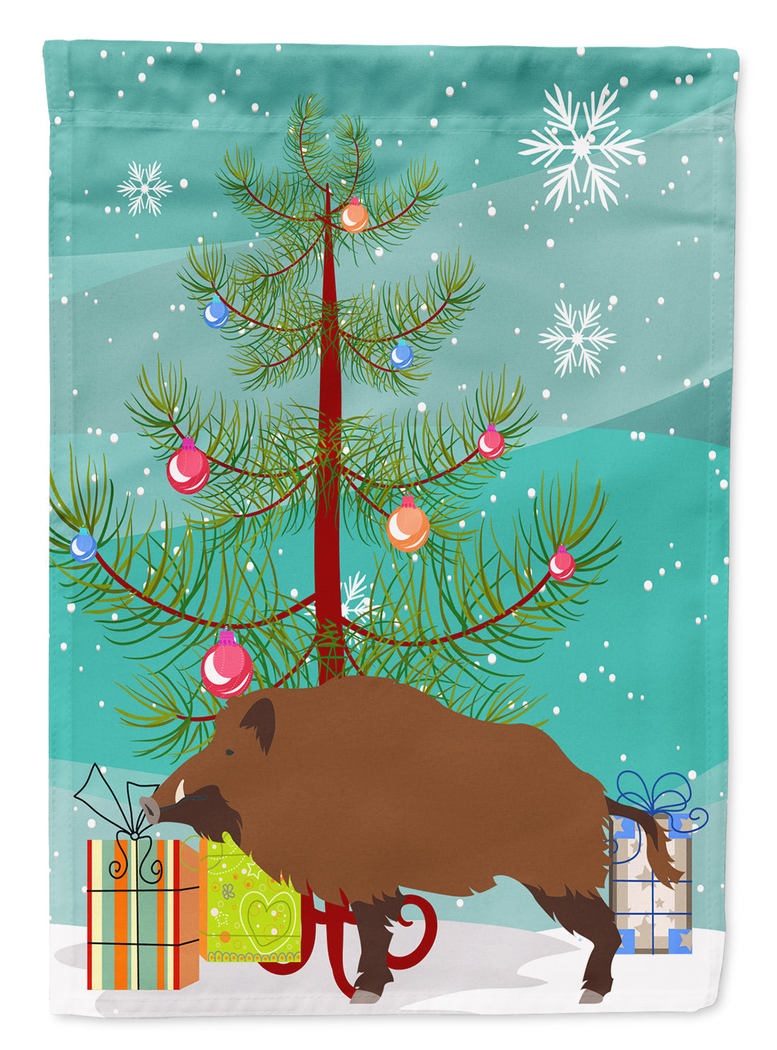 Wild Boar Pig Christmas Garden Flag - Outdoor Decorative Yard Flag BB9