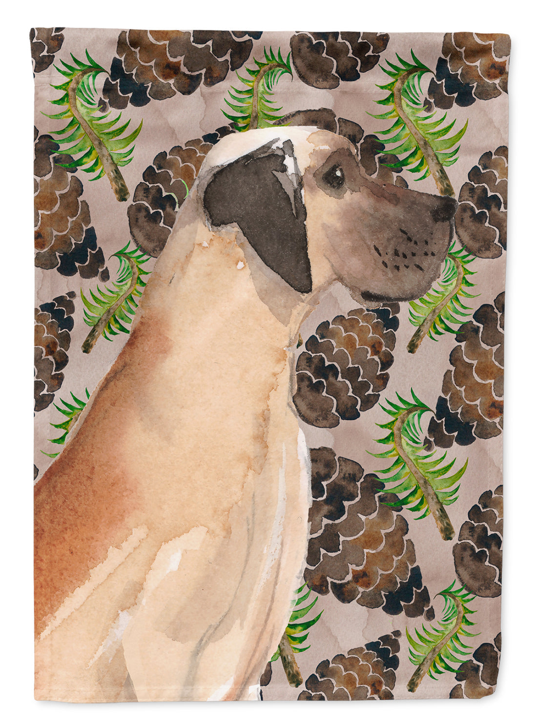 Fawn Natural Great Dane Pine Cones Garden Flag - Outdoor Decorative Ya