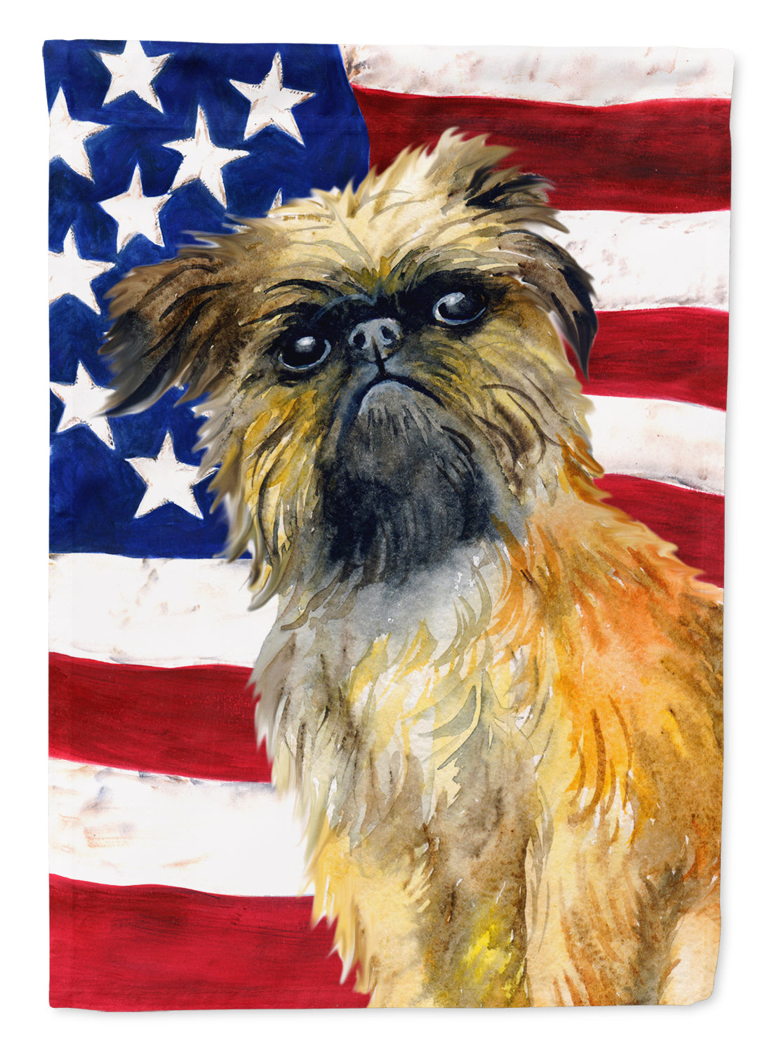 Brussels Griffon Patriotic Garden Flag - Outdoor Decorative Yard Flag