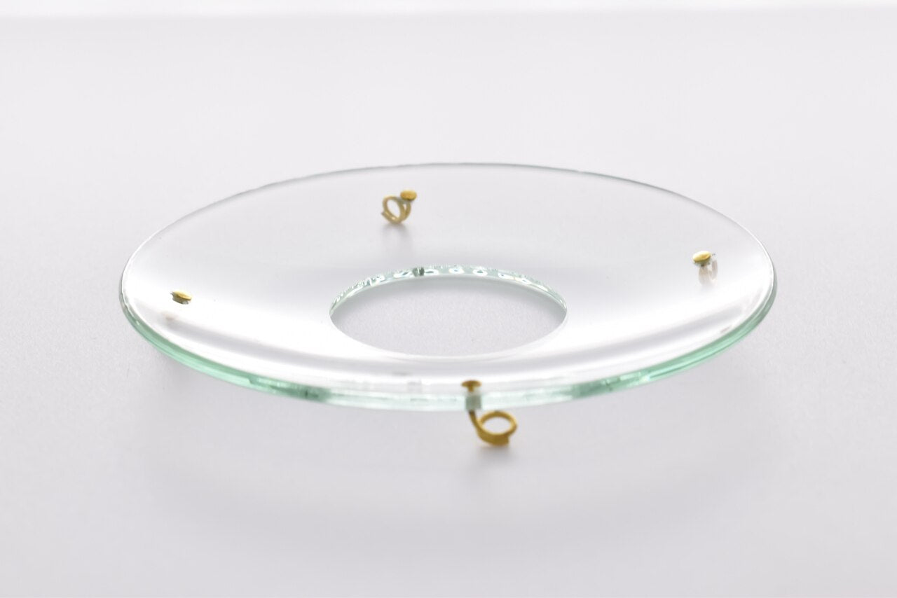 Bobeche - SET OF 2 Clear Plain Glass Large 4 Inch with Four Gold Hooks