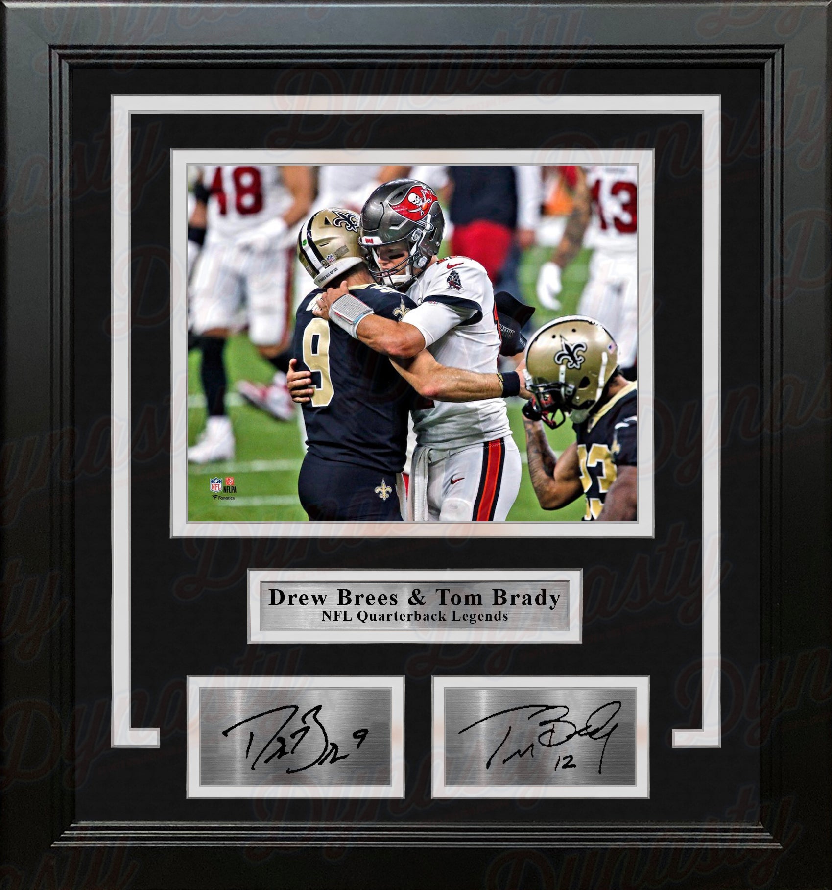 Drew Brees and Tom Brady 8" x 10" Framed Quarterback Legends Football