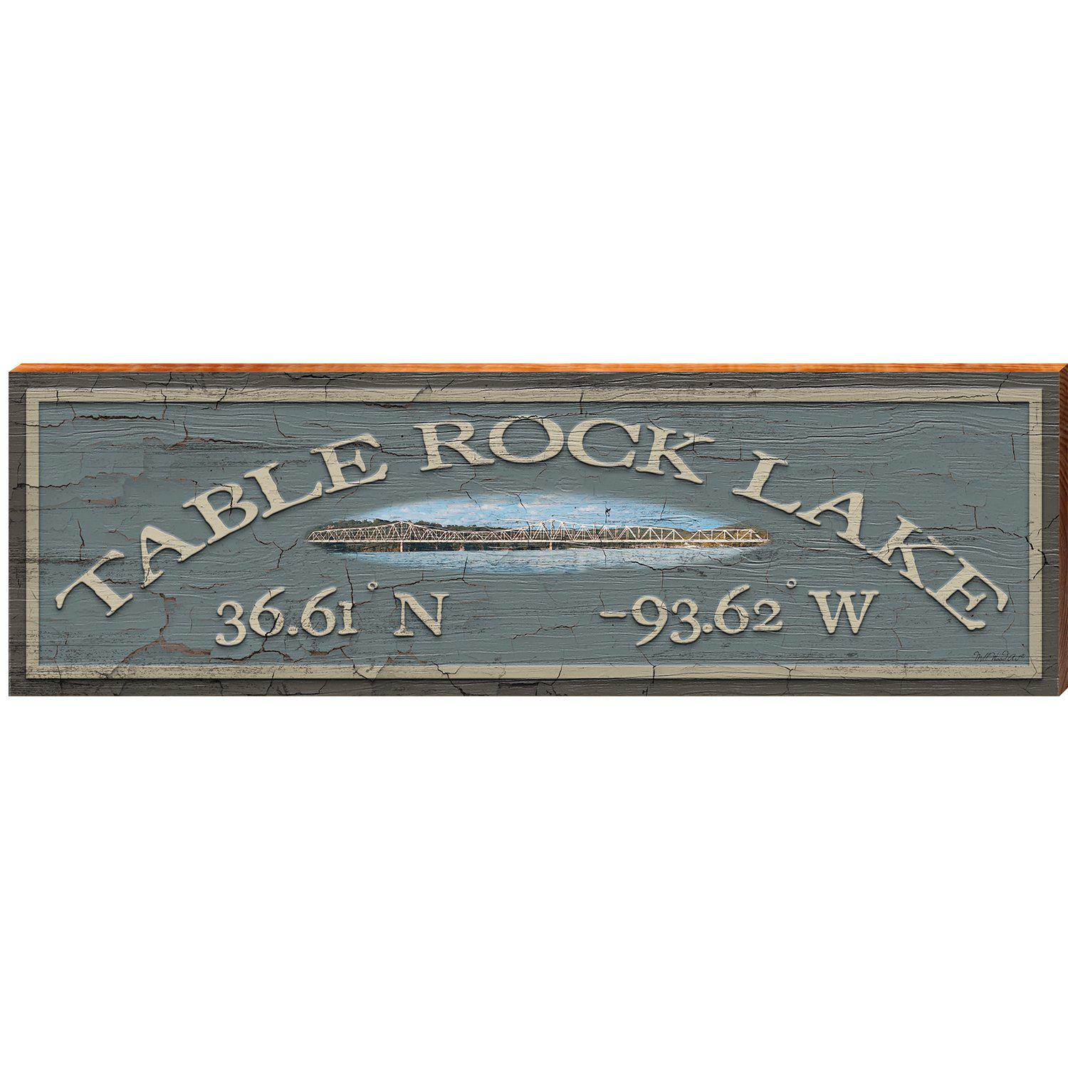 Table Rock Lake Bridge Blue Latitude Longitude | Wall Art Print on Rea