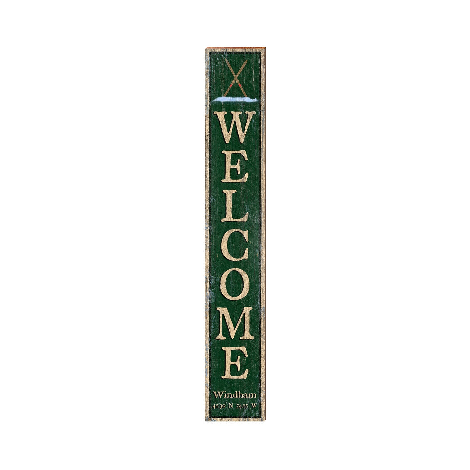Welcome Windham, New York Ski Sign | Wall Art Print on Real Wood