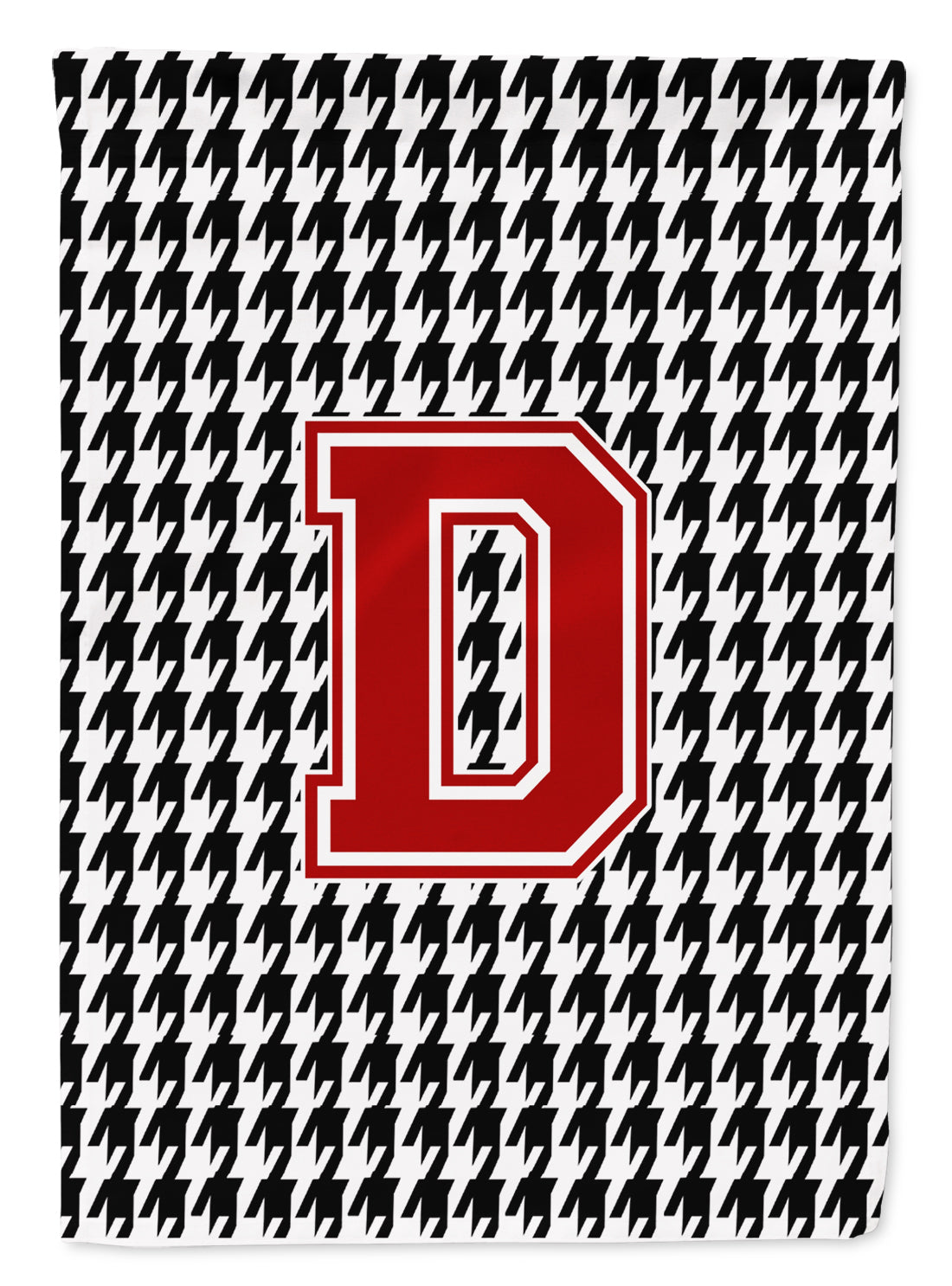 Houndstooth Black Initial D Monogram Initial Garden Flag – Decorative