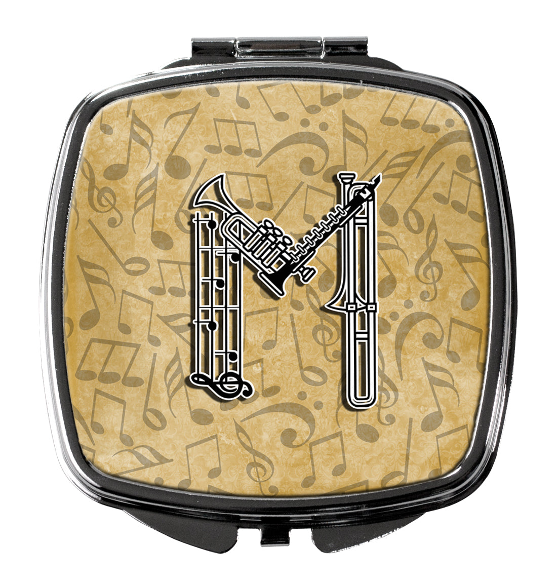 Letter M Musical Instrument Alphabet Compact Mirror – Stylish Purse Mi