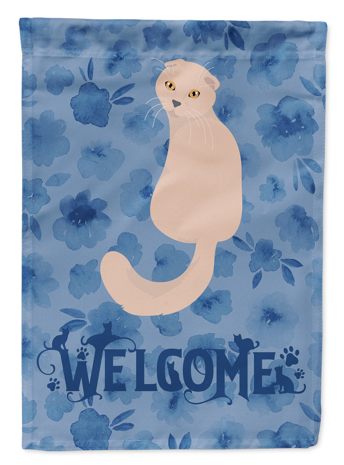 Scottish Fold Cat Welcome Garden Flag - Outdoor Decorative Yard Flag C