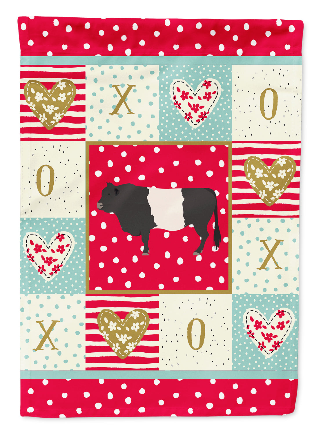 Belted Galloway Cow Love Garden Flag – Decorative Outdoor Yard Flag CK