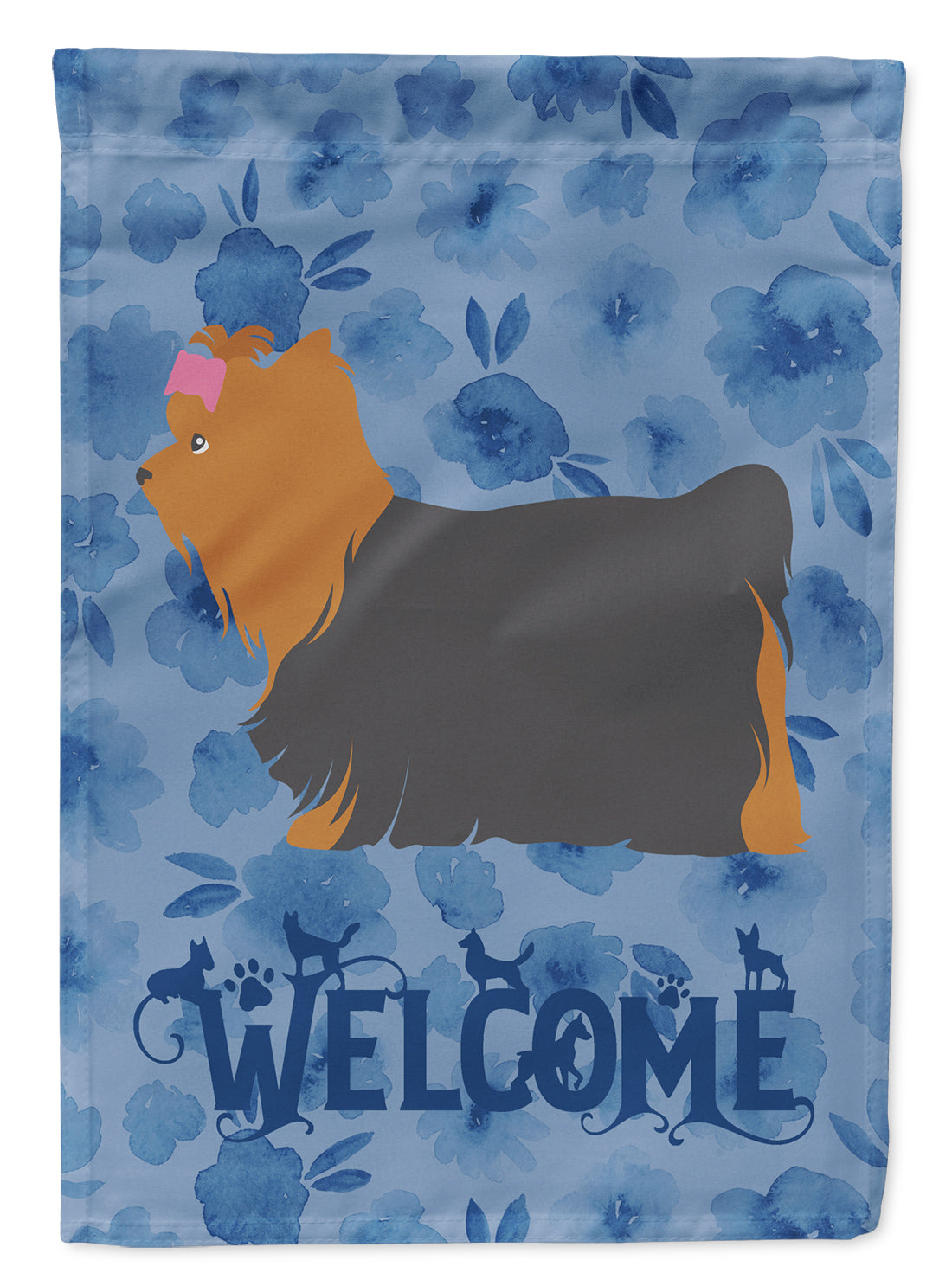 Yorkshire Terrier Yorkie Welcome Garden Flag – Decorative Outdoor Yard