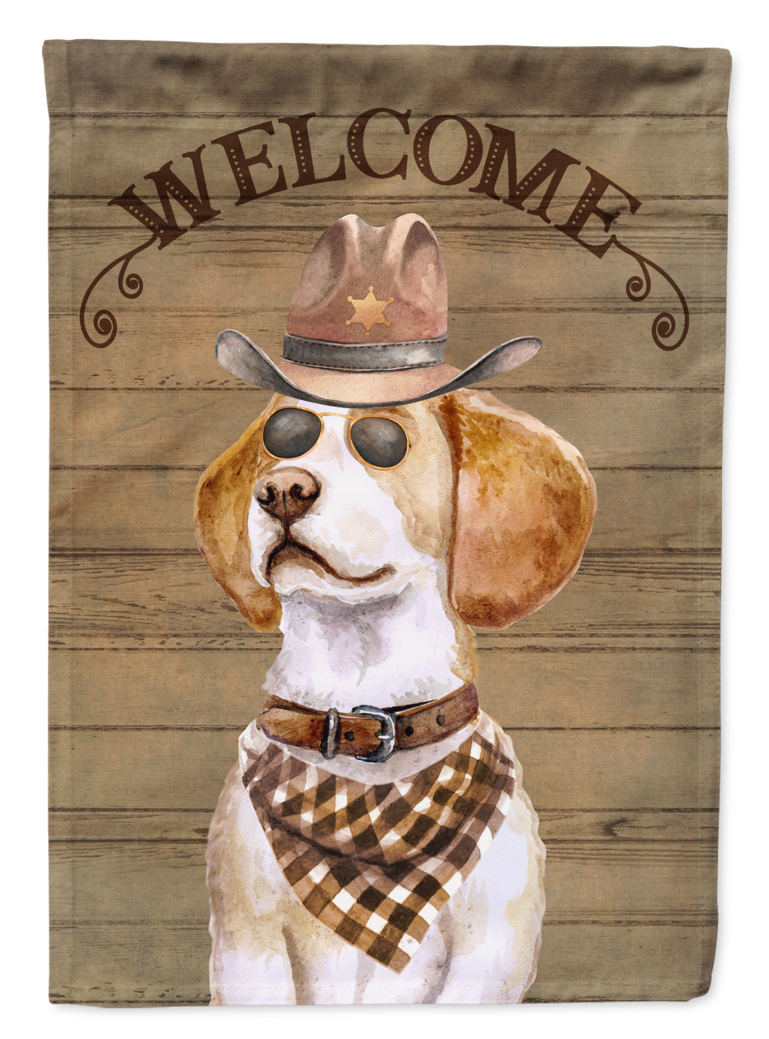Beagle #2 Cowboy Dog Welcome Garden Flag – Western-Style Dog with Hat