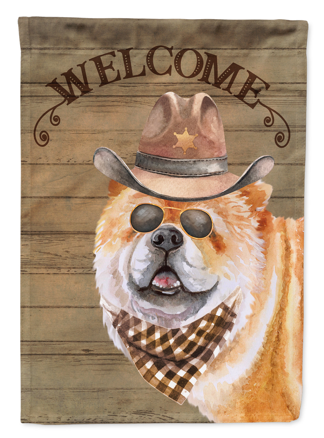 Chow Chow #2 Cowboy Dog Welcome Garden Flag – Western-Style Dog with H