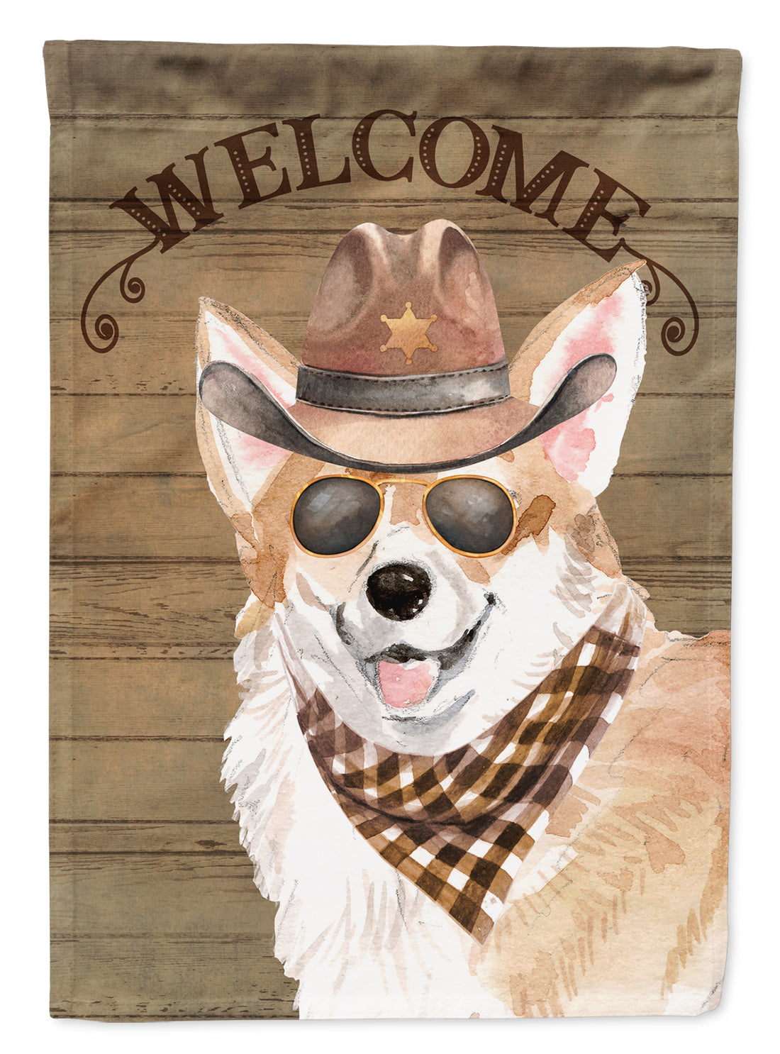 Corgi Cowboy Dog Welcome Garden Flag – Western-Style Dog with Hat & Su