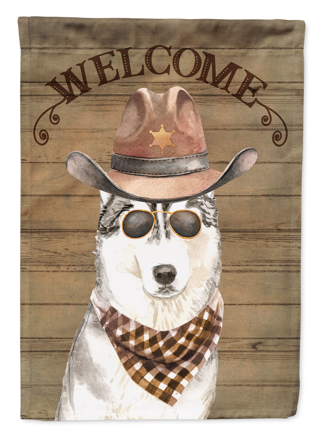 Siberian Husky Cowboy Dog Welcome Garden Flag – Western-Style Dog with