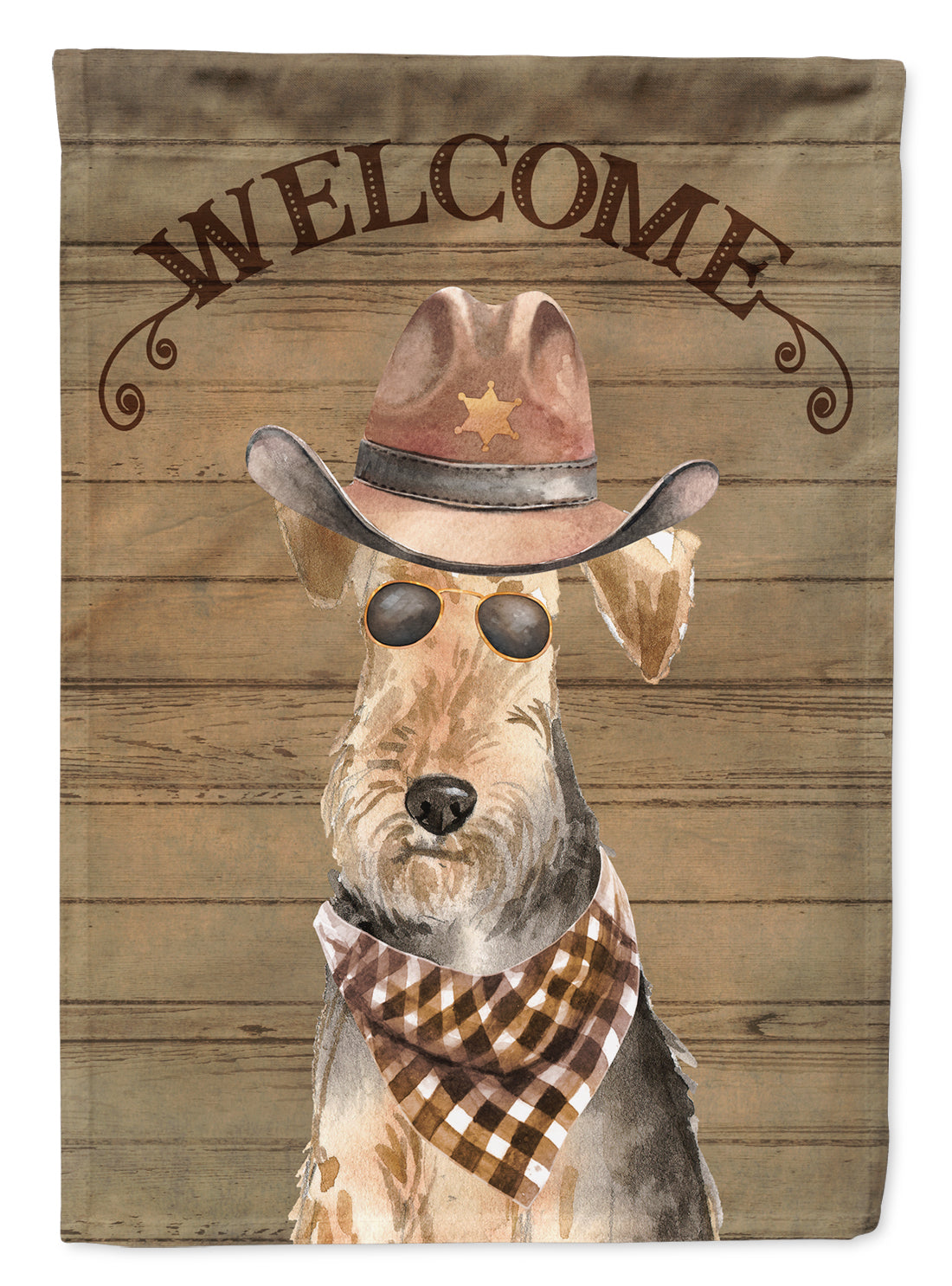 Welsh Terrier Cowboy Dog Welcome Garden Flag – Western-Style Dog with