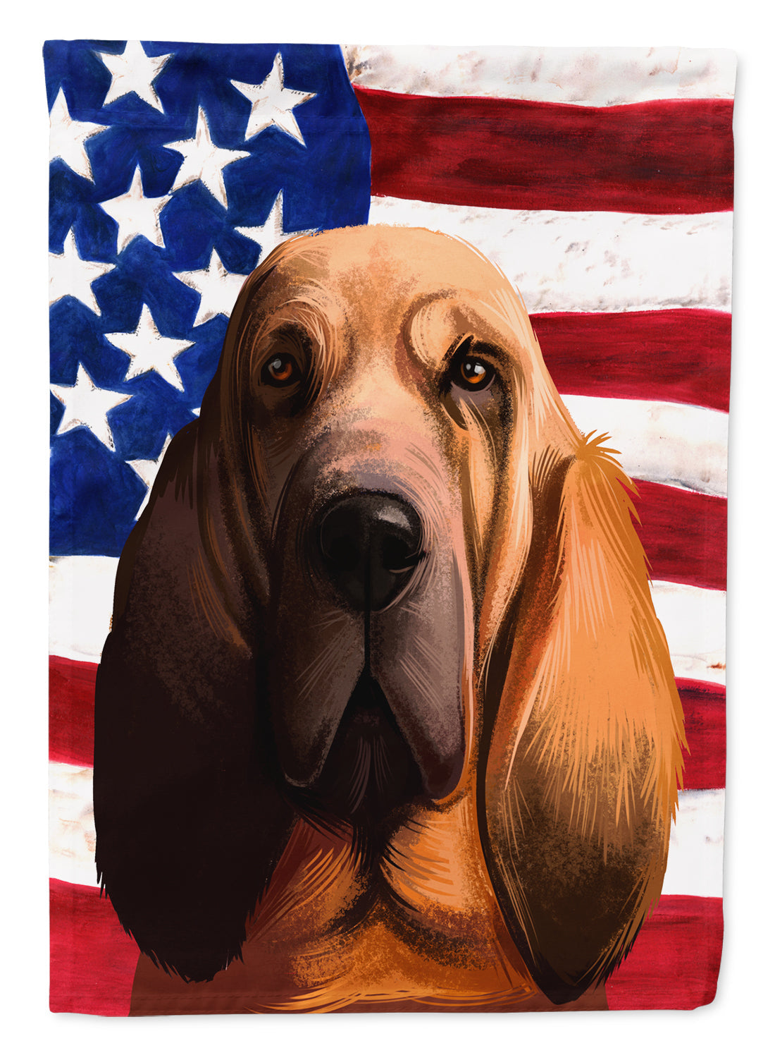 Bloodhound Dog American Flag Garden Flag - Outdoor Decorative Yard Fla