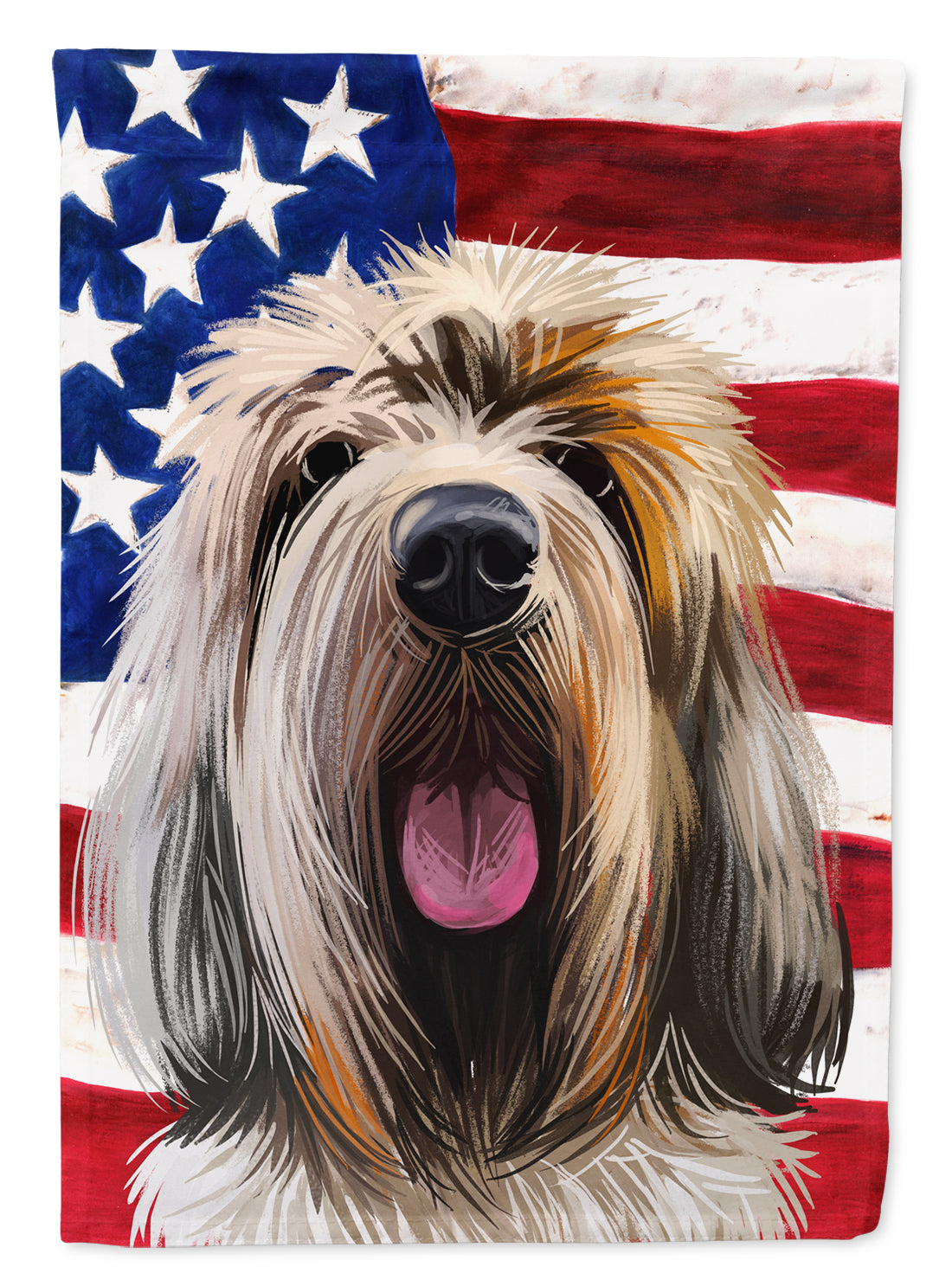 Grand Griffon Vendeen Dog American Flag Garden Flag - Outdoor Decorati