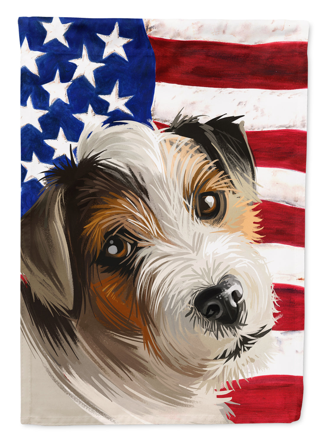 Parson Russell Terrier American Flag Flag Canvas House Size CK6637CHF