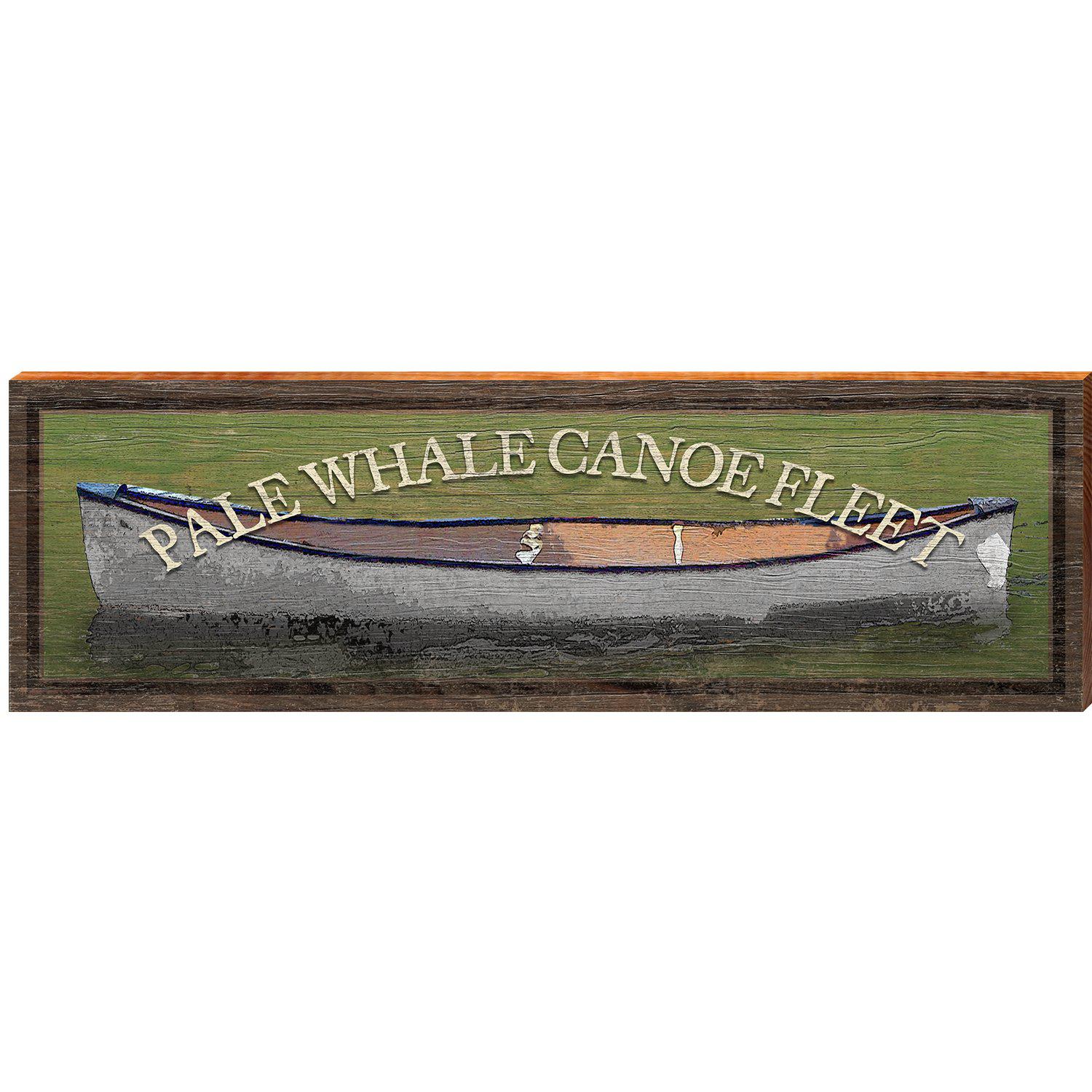 Pale Whale Canoe Fleet | Wall Art Print on Real Wood