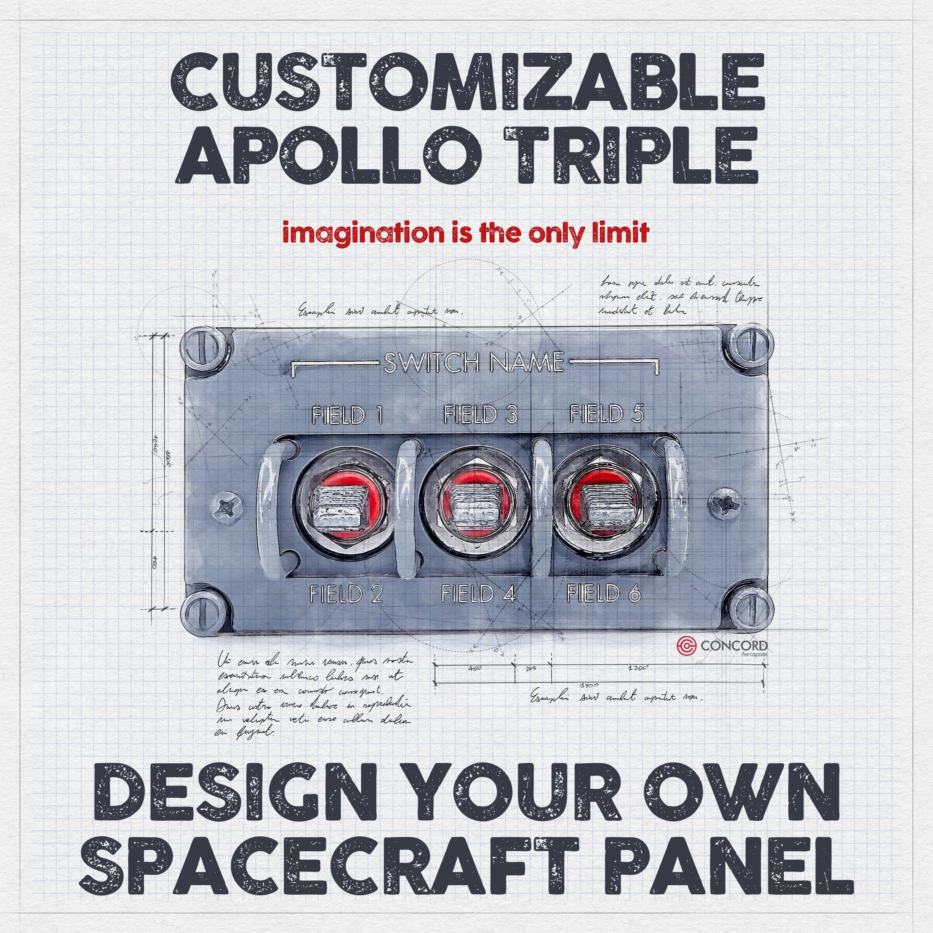 CUSTOMIZABLE APOLLO TRIPLE SWITCH PANEL