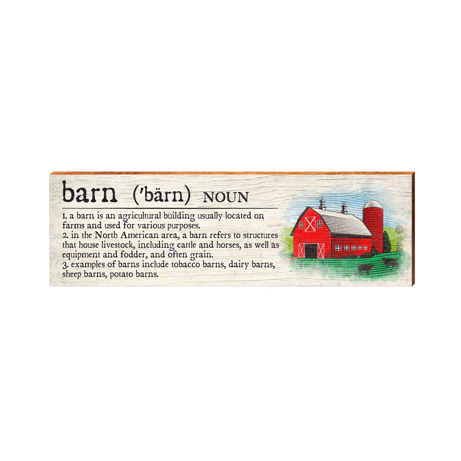 Barn Definition Wooden Sign | Wall Art Print on Real Wood | Farmhouse