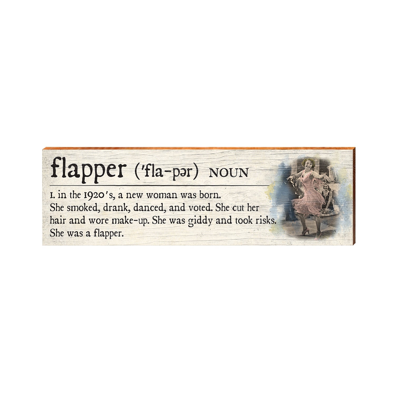 Flapper Definition Wooden Sign | Wall Art Print on Real Wood | Home De