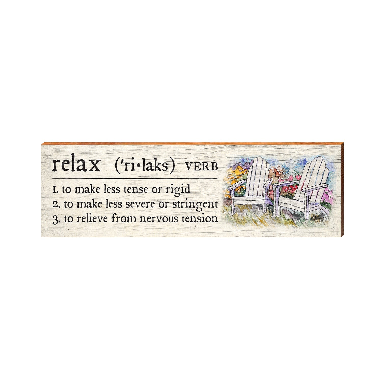 Relax Definition Wooden Sign | Wall Art Print on Real Wood | Home Deco