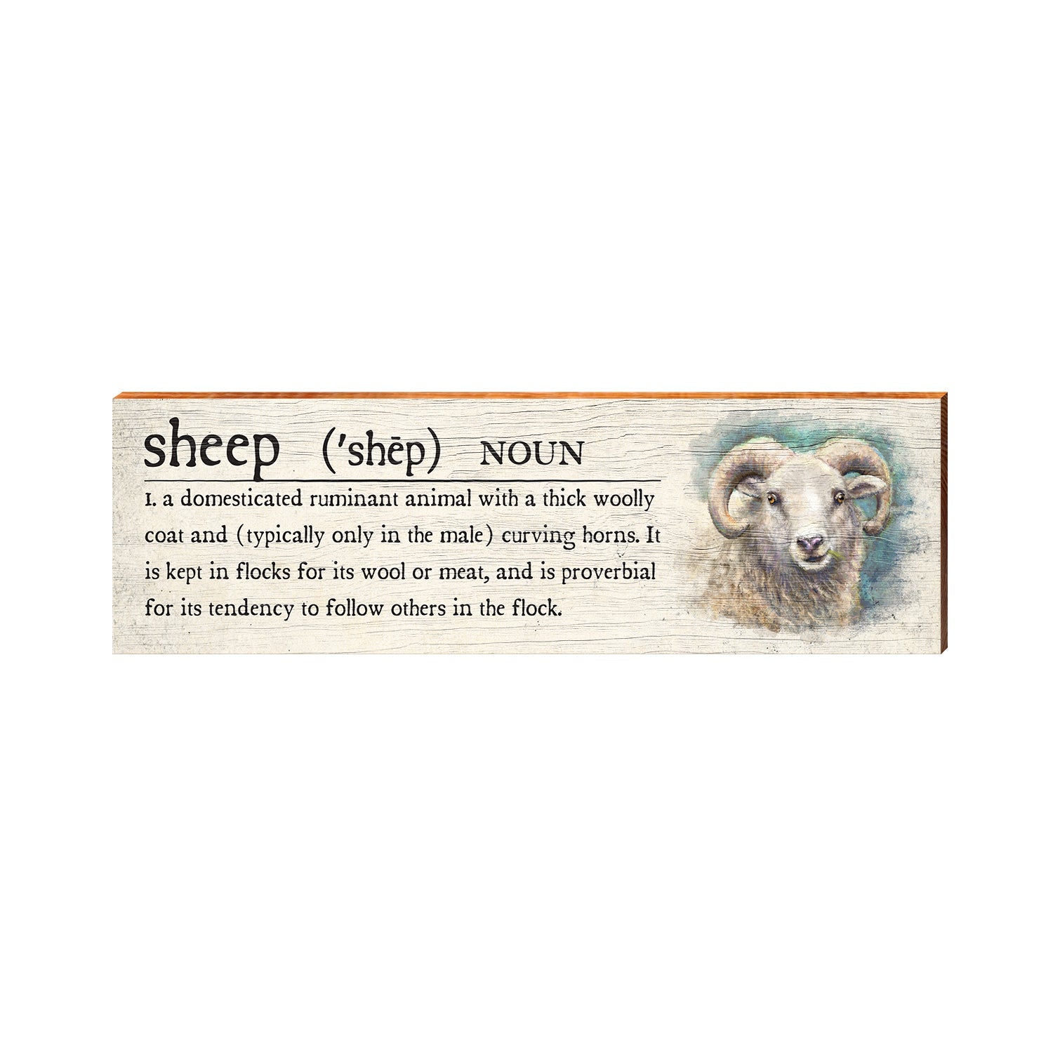Sheep Definition Wooden Sign | Wall Art Print on Real Wood | Farmhouse