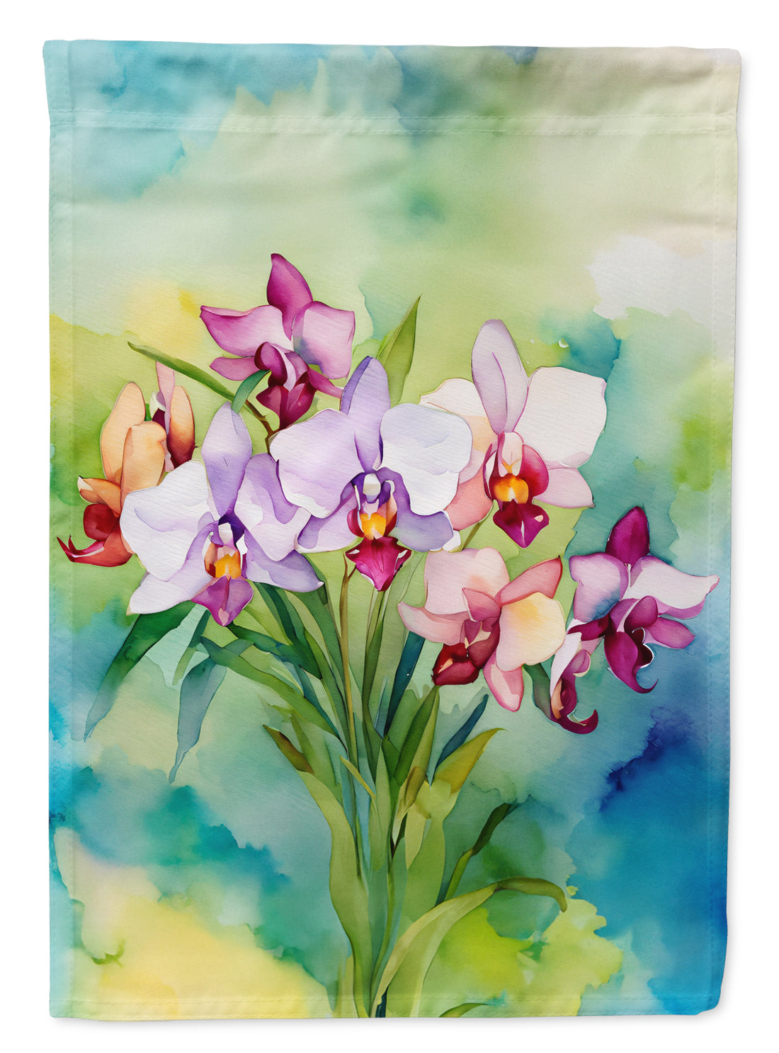 Orchids in Watercolor Garden Flag – Outdoor Decorative Yard Flag