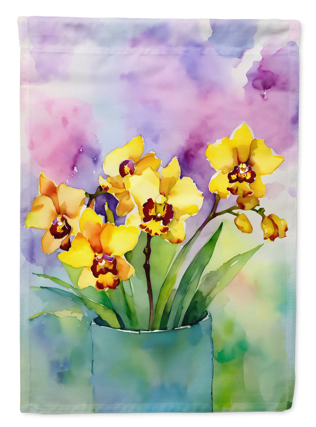 Orchids in Watercolor Garden Flag – Outdoor Decorative Yard Flag