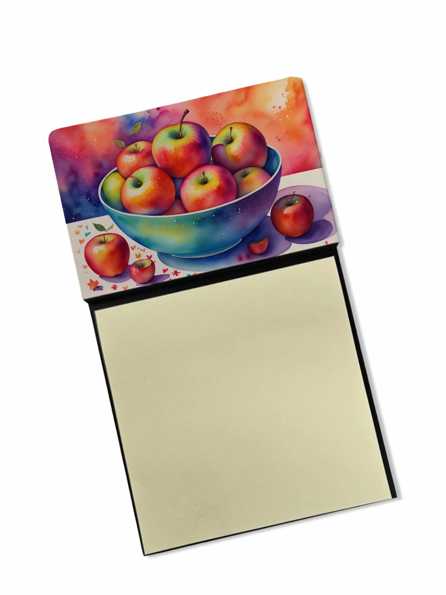 Colorful Apples Sticky Note Holder- Refiilable Desk Accessory Note Pad