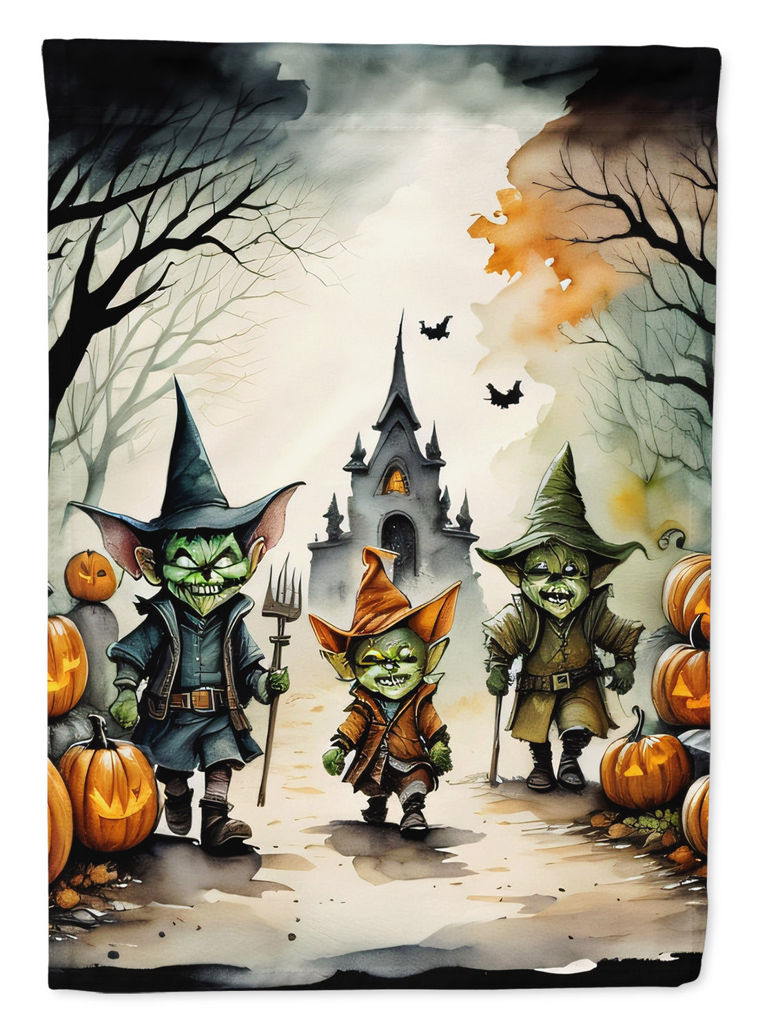 Goblins Spooky Halloween Garden Flag – Outdoor Decorative Yard Flag
