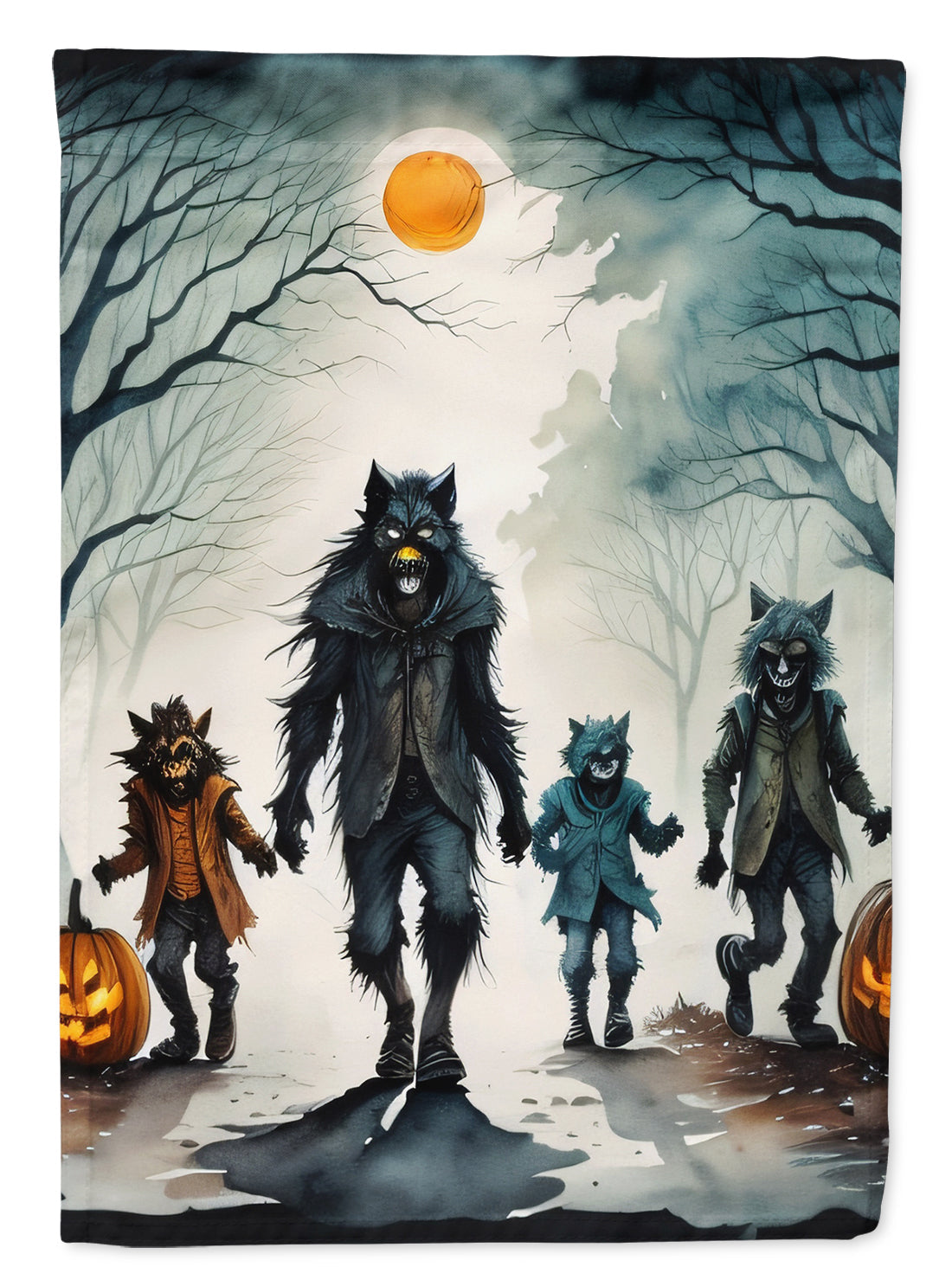 Werewolves Spooky Halloween Garden Flag – Outdoor Decorative Yard Flag