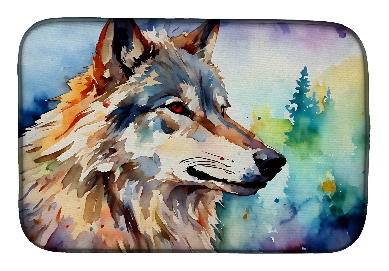 Wolves Wolf Dish Drying Mat