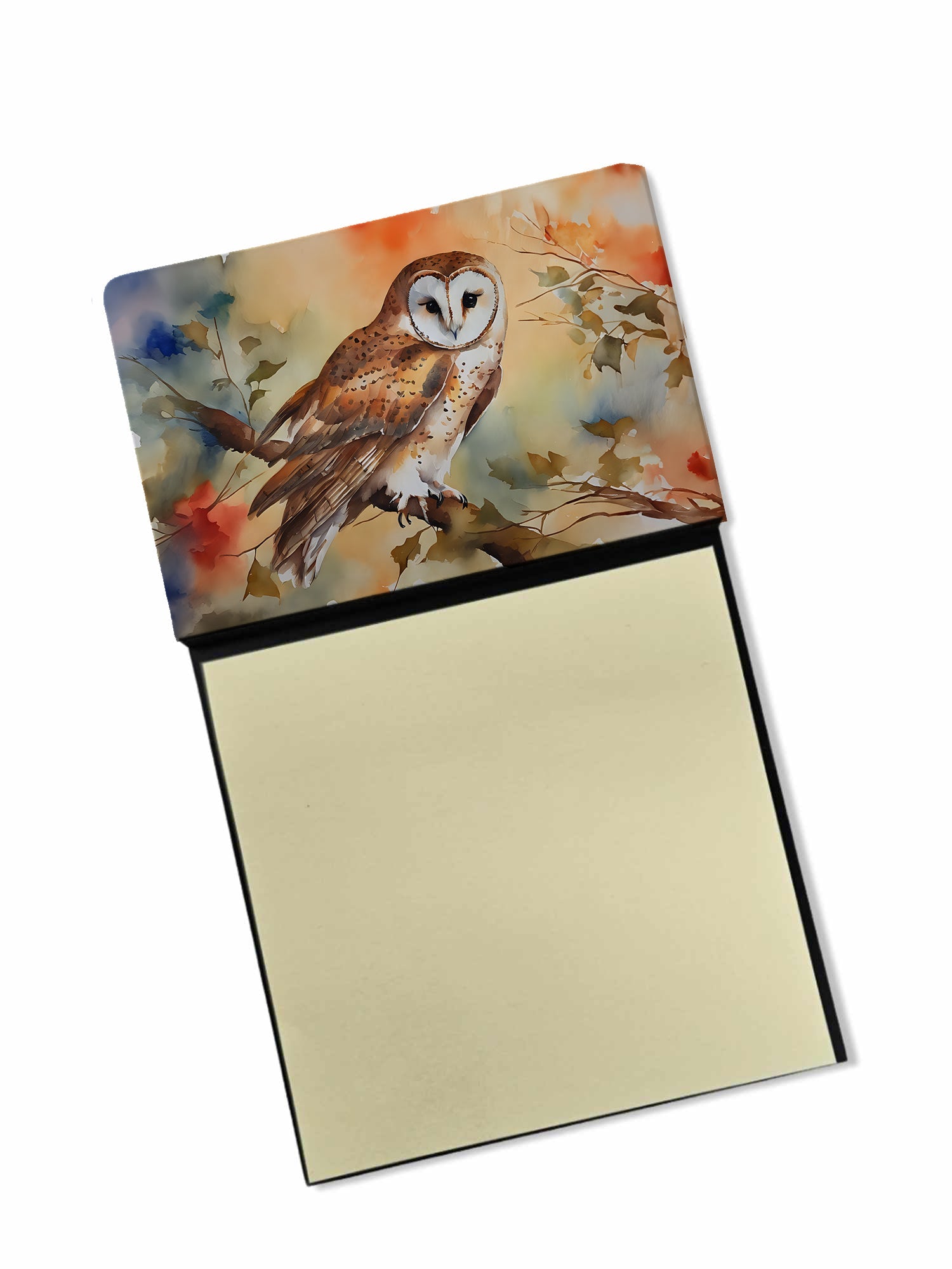 Barn Owl Sticky Note Holder- Refiilable Desk Accessory Note Pad
