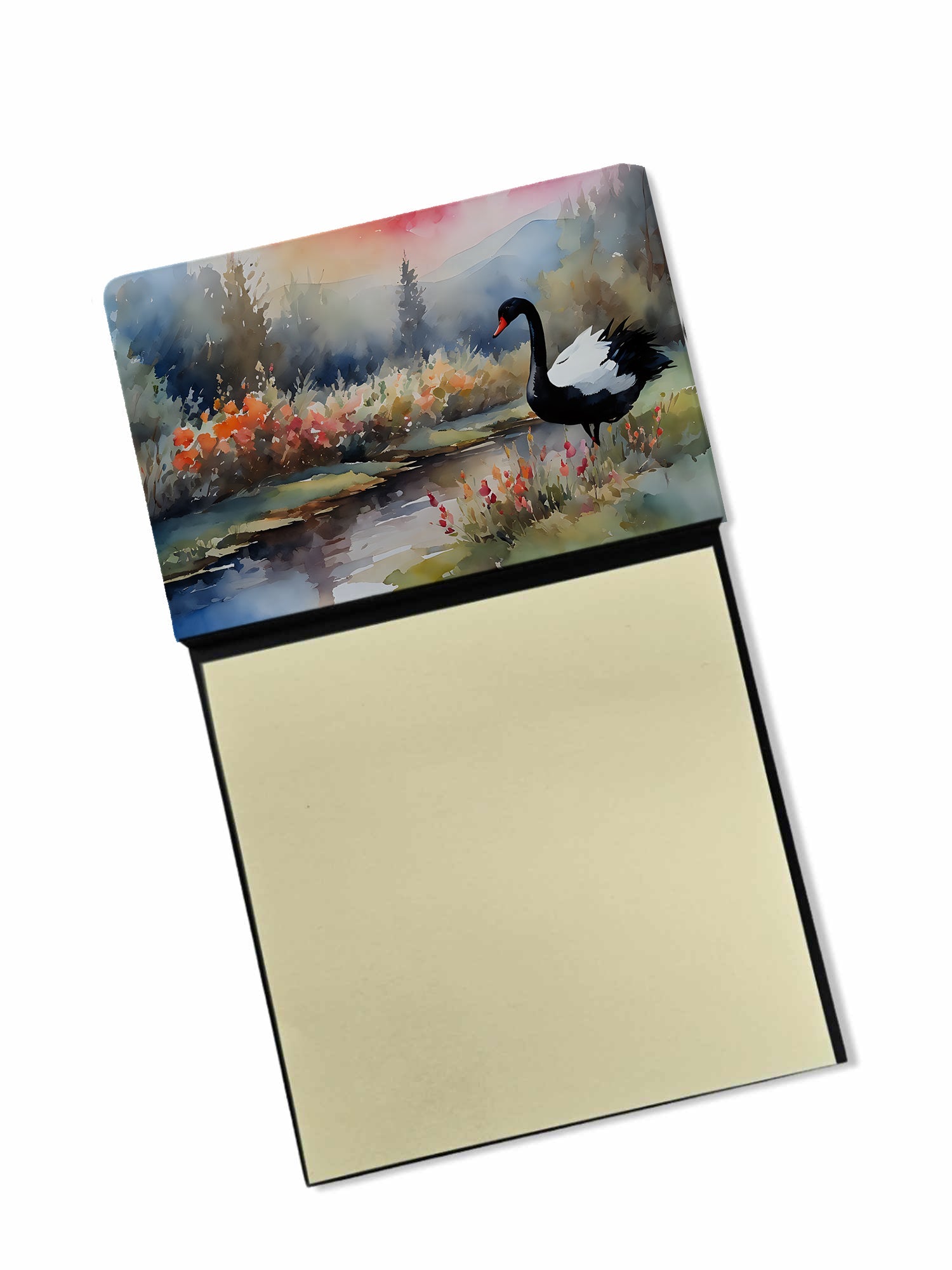 Black Swan Sticky Note Holder- Refiilable Desk Accessory Note Pad
