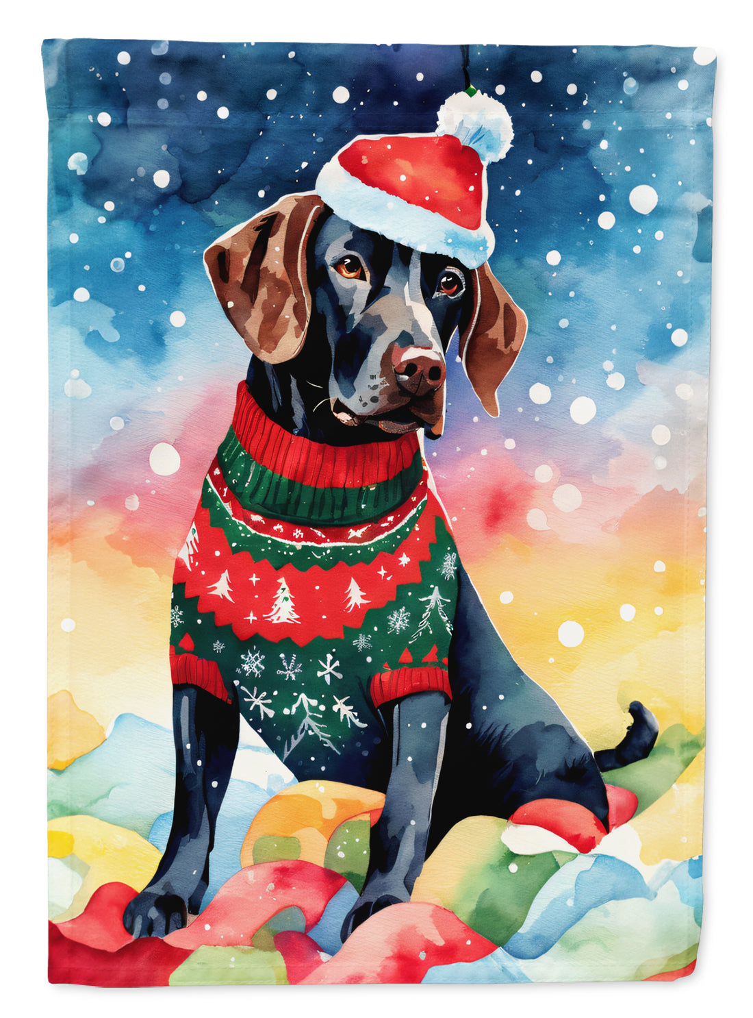 German Shorthaired Pointer Christmas Garden Flag – Cozy Dog Holiday De