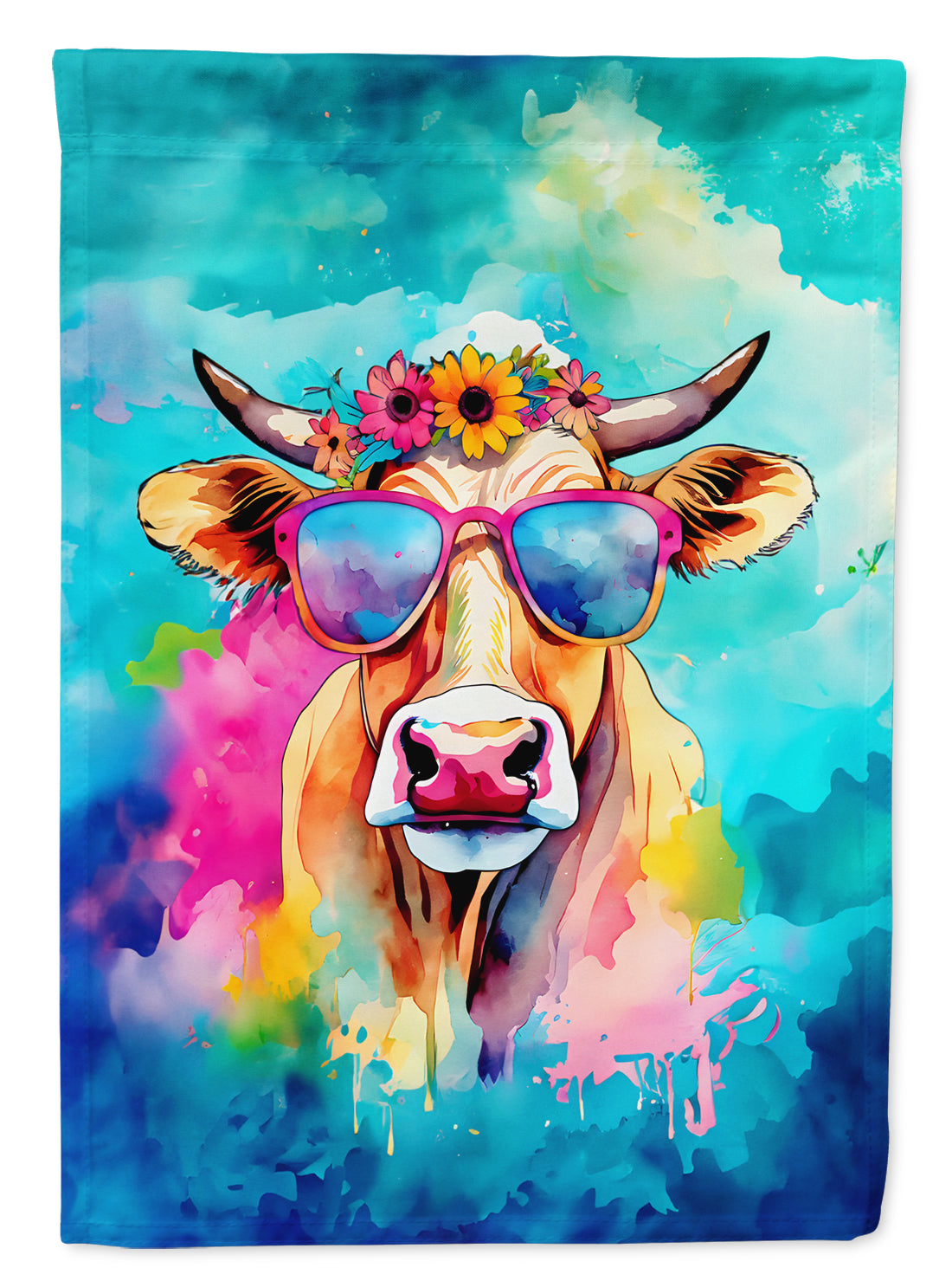 Malvi Cow Garden Flag - Hippie Aniimals - Animal-Themed Yard Decor