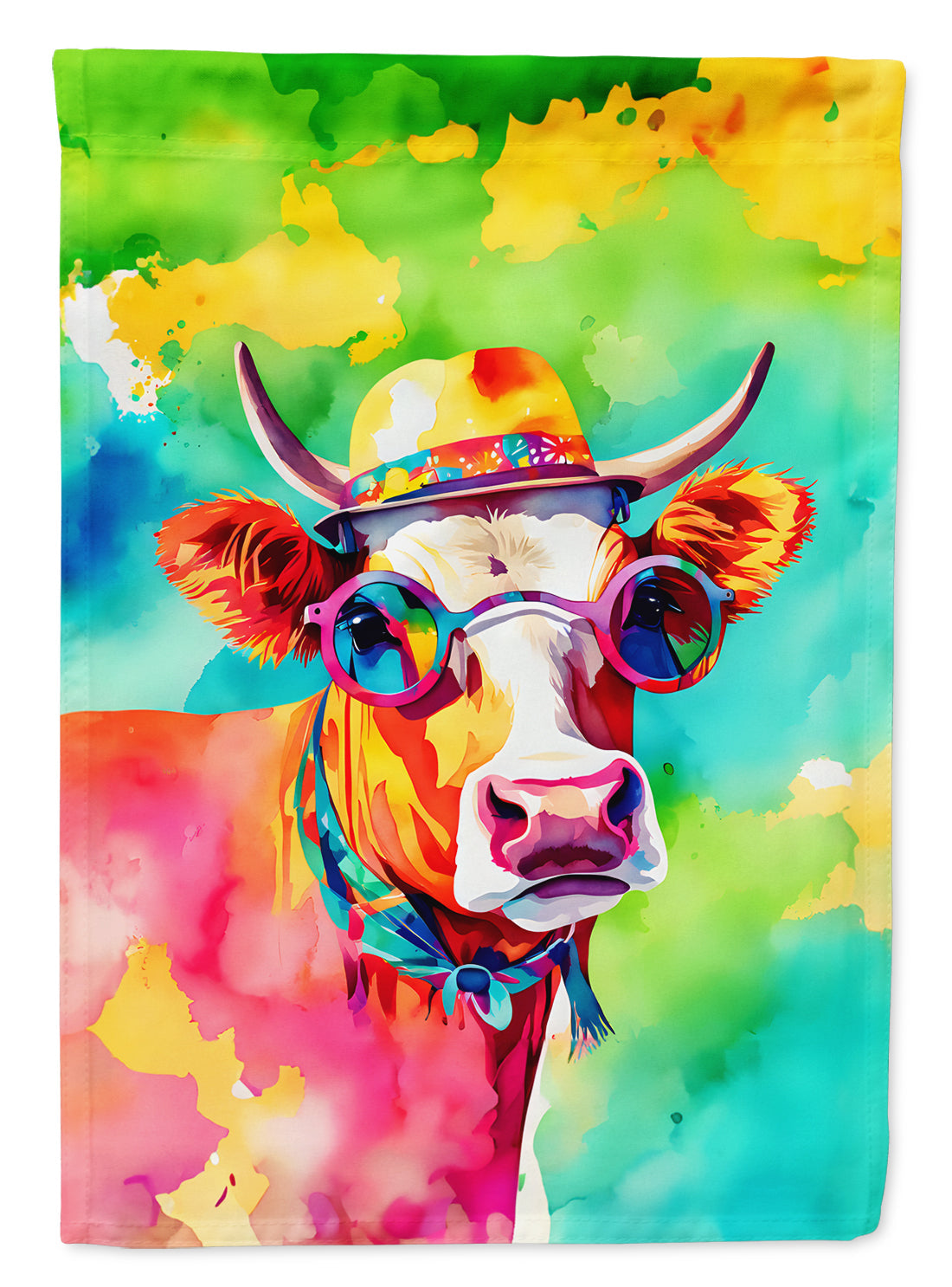 Hippie Animal Malvi Cow House Flag