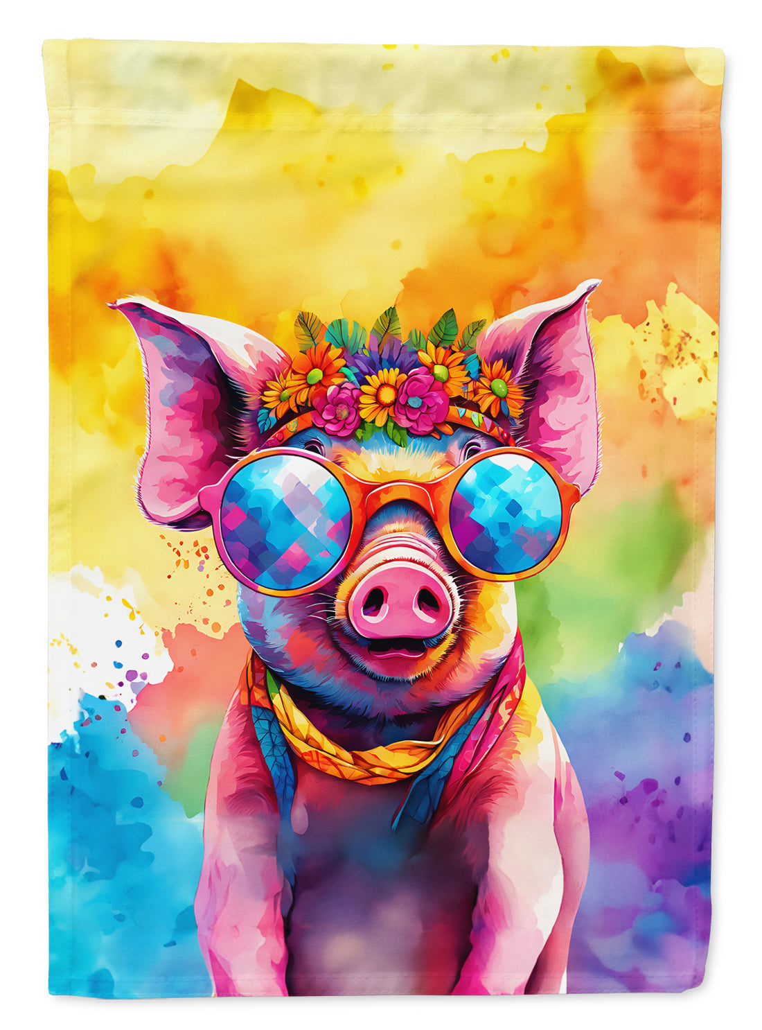 Hippie Animal Pig House Flag