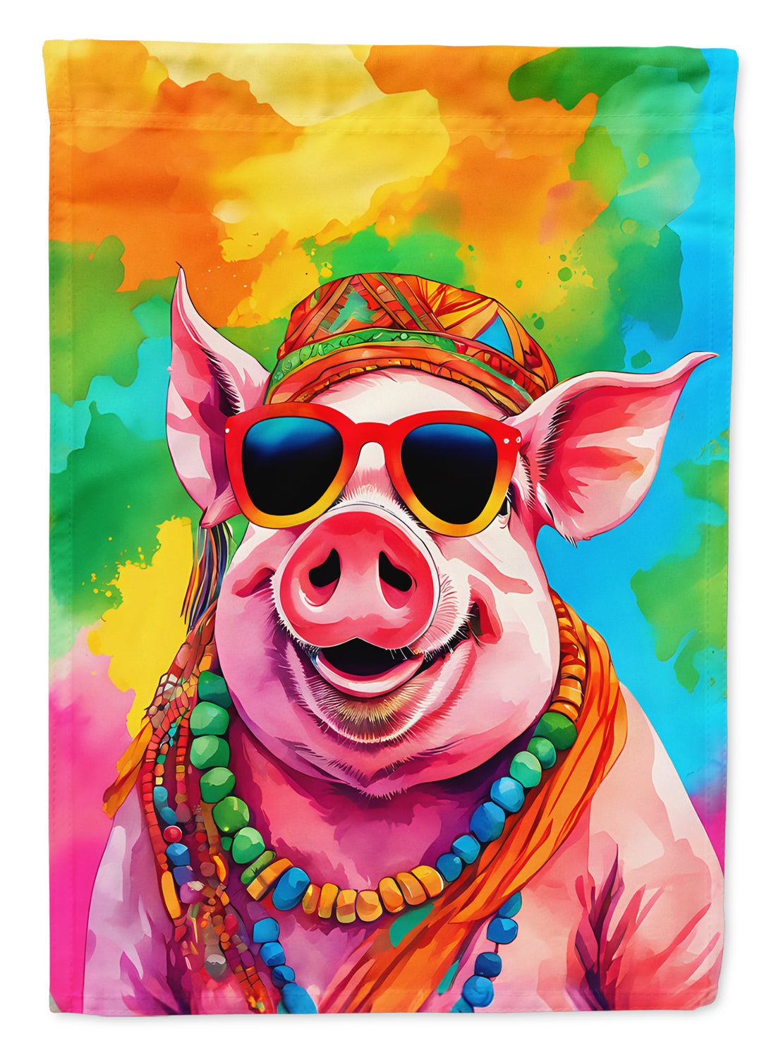Hippie Animal Pig House Flag