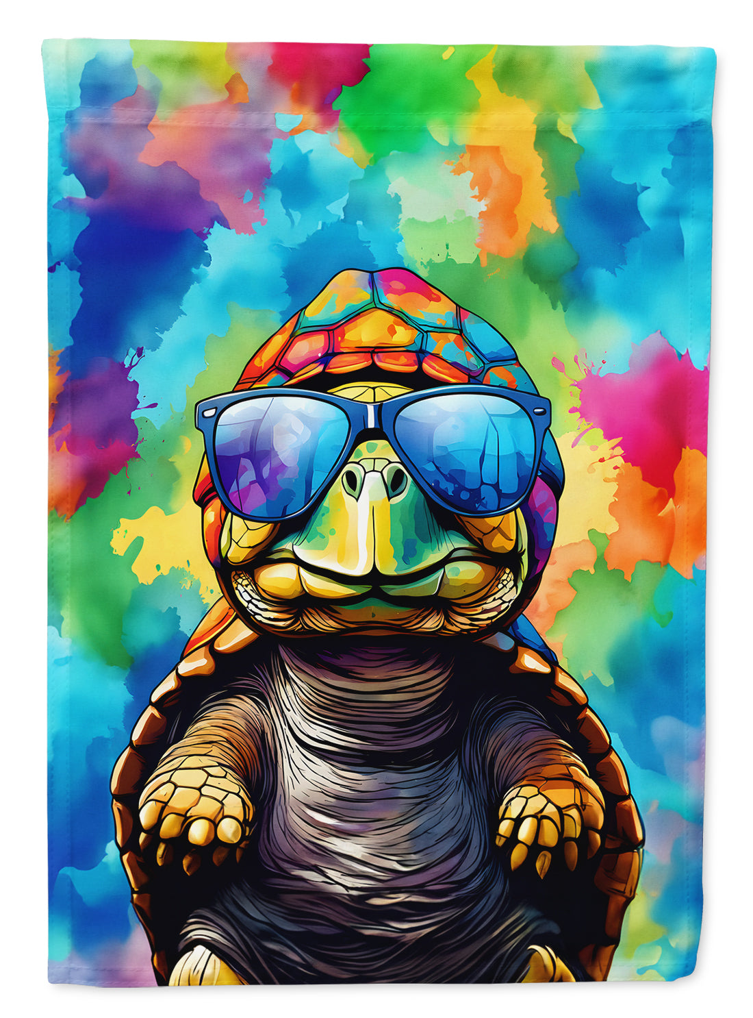 Tortoise Turtle Garden Flag - Hippie Aniimals - Animal-Themed Yard Dec