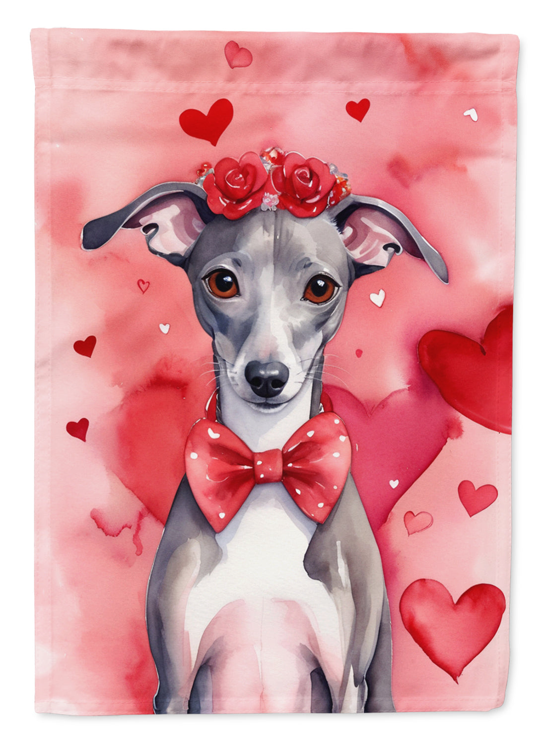 Italian Greyhound Valentine’s Day Garden Flag – Dog-Themed Heart Yard