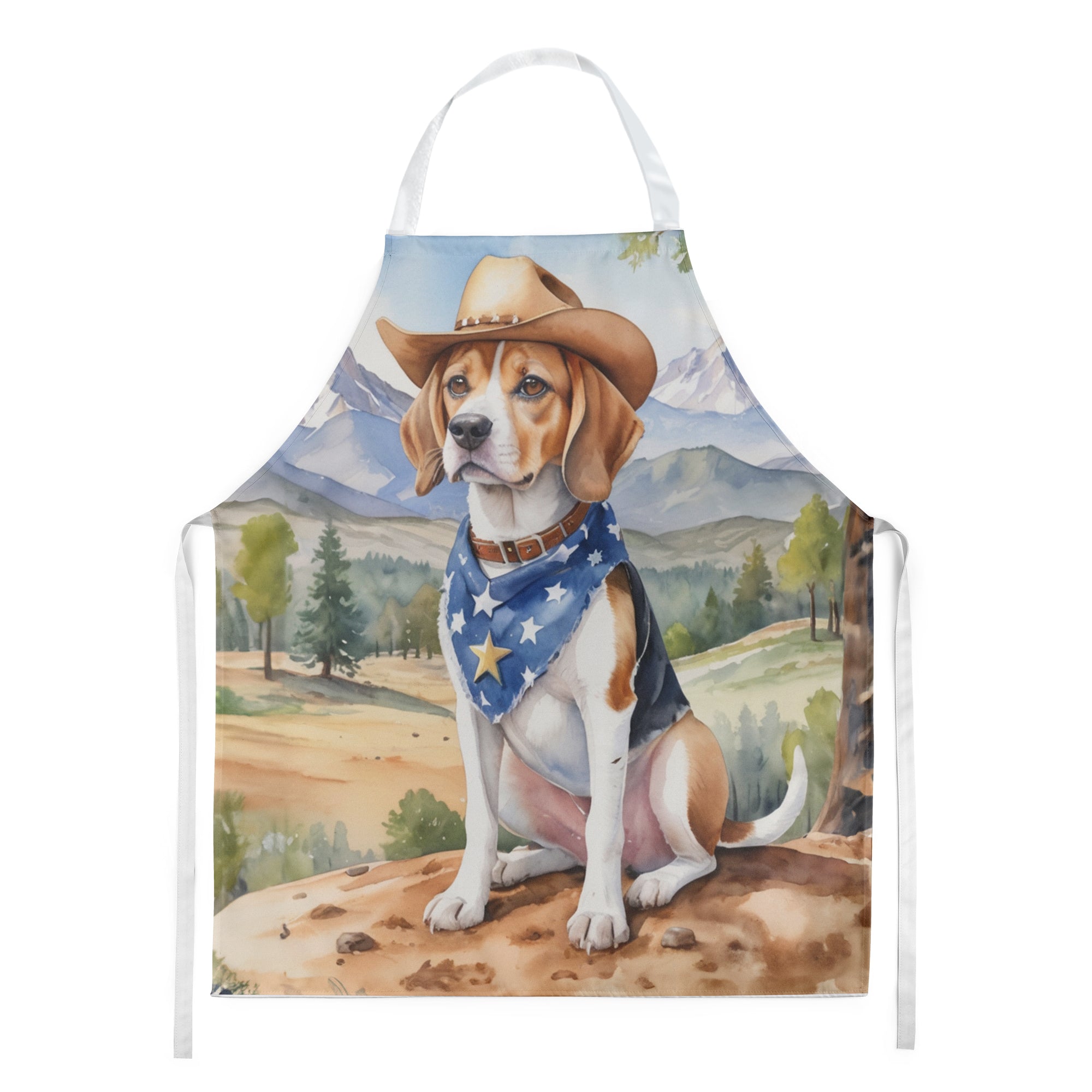 Beagle Cowboy Welcome Apron – Artist-Designed Kitchen, BBQ & Craft Apr