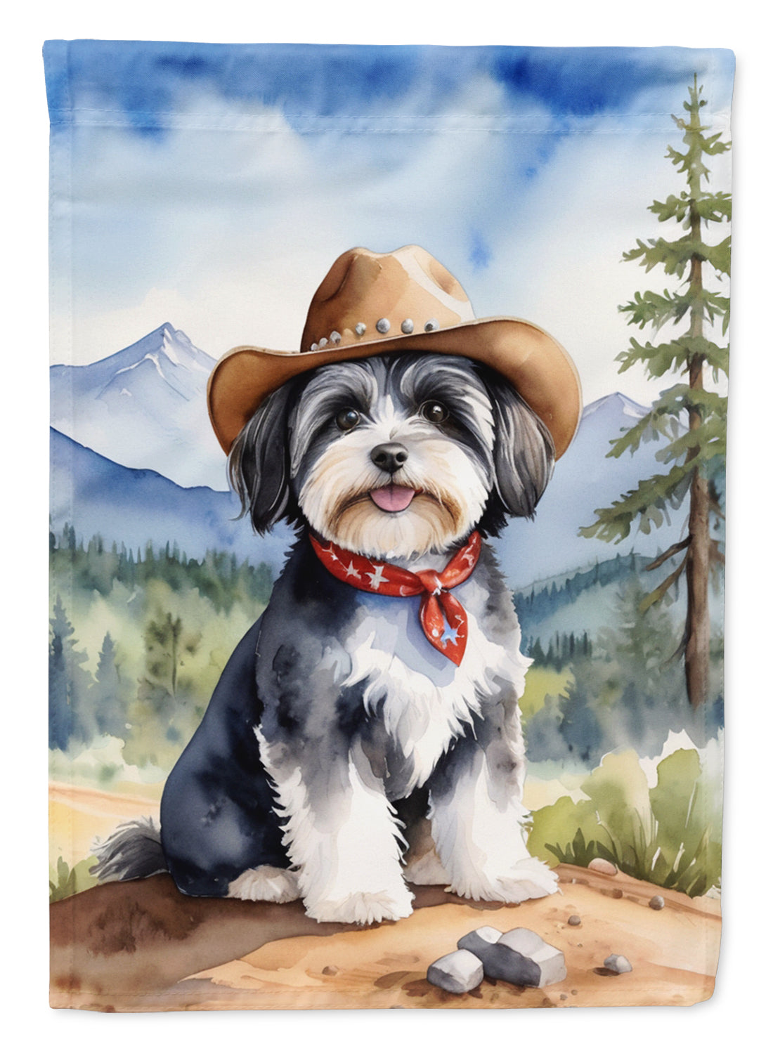 Havanese Cowboy Welcome House Flag
