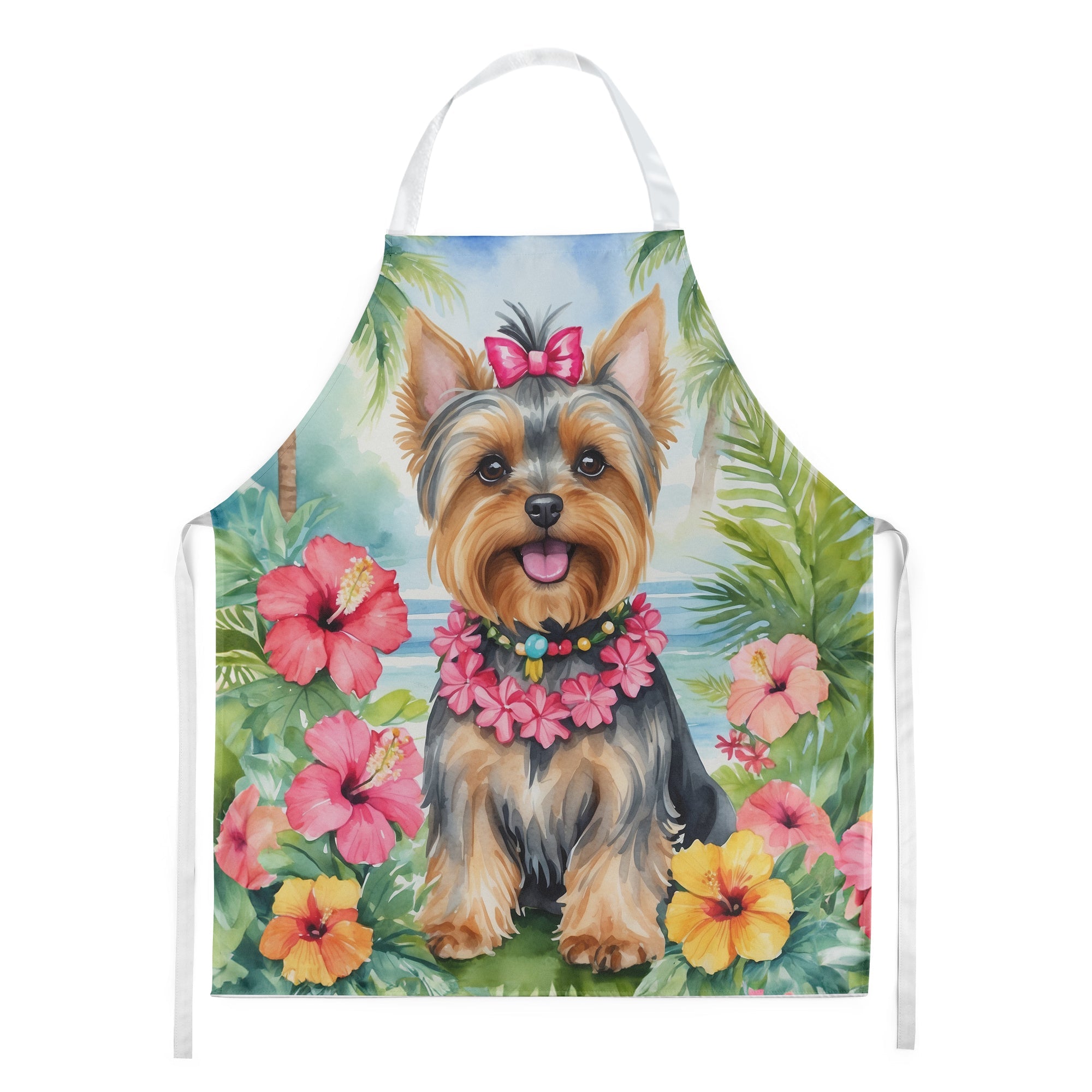 Yorkshire Terrier Luau Apron – Artist-Designed Kitchen, BBQ & Craft Ap