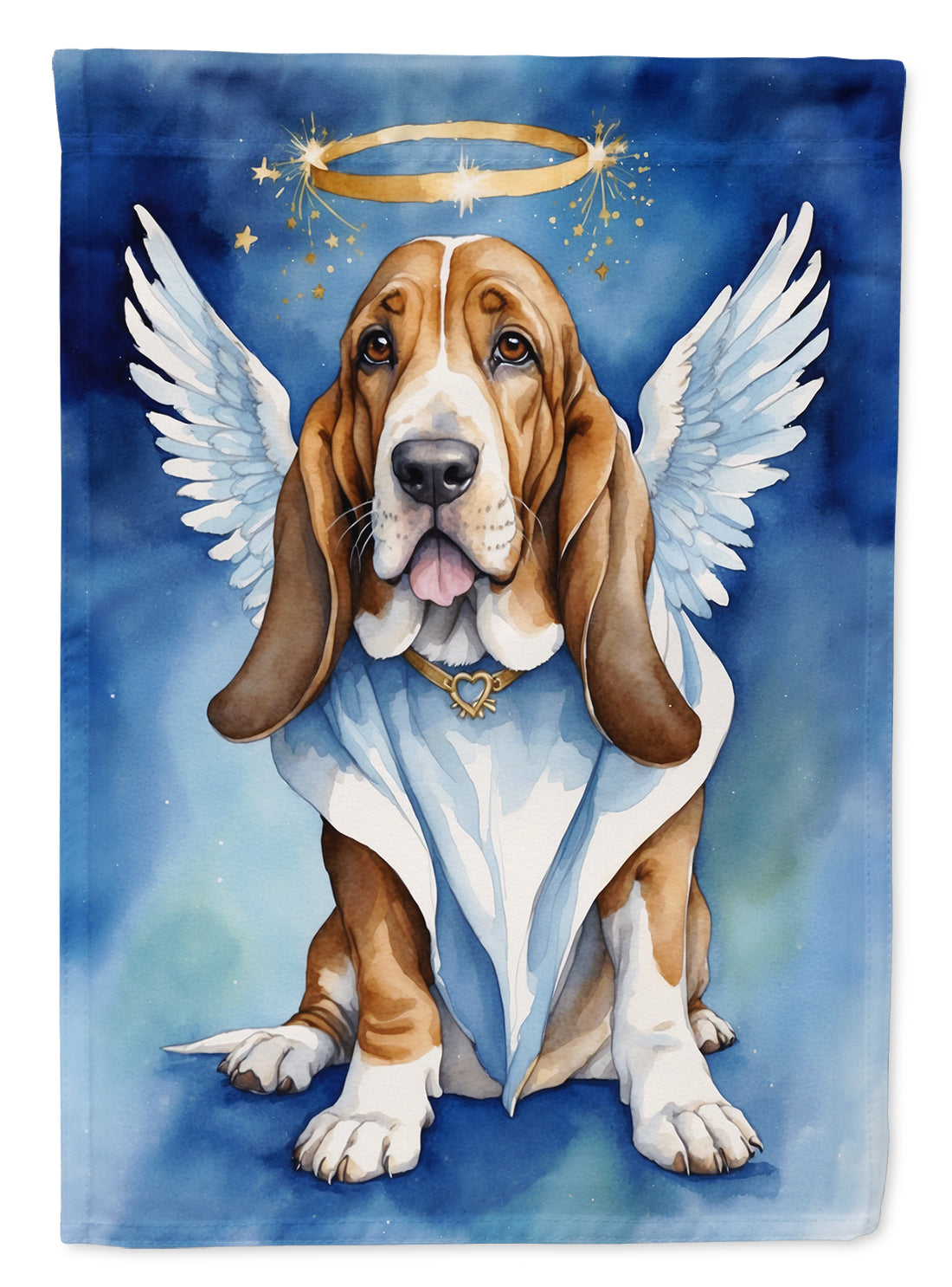 Basset Hound My Angel Garden Flag – Memorial or Christmas Dog Angel De