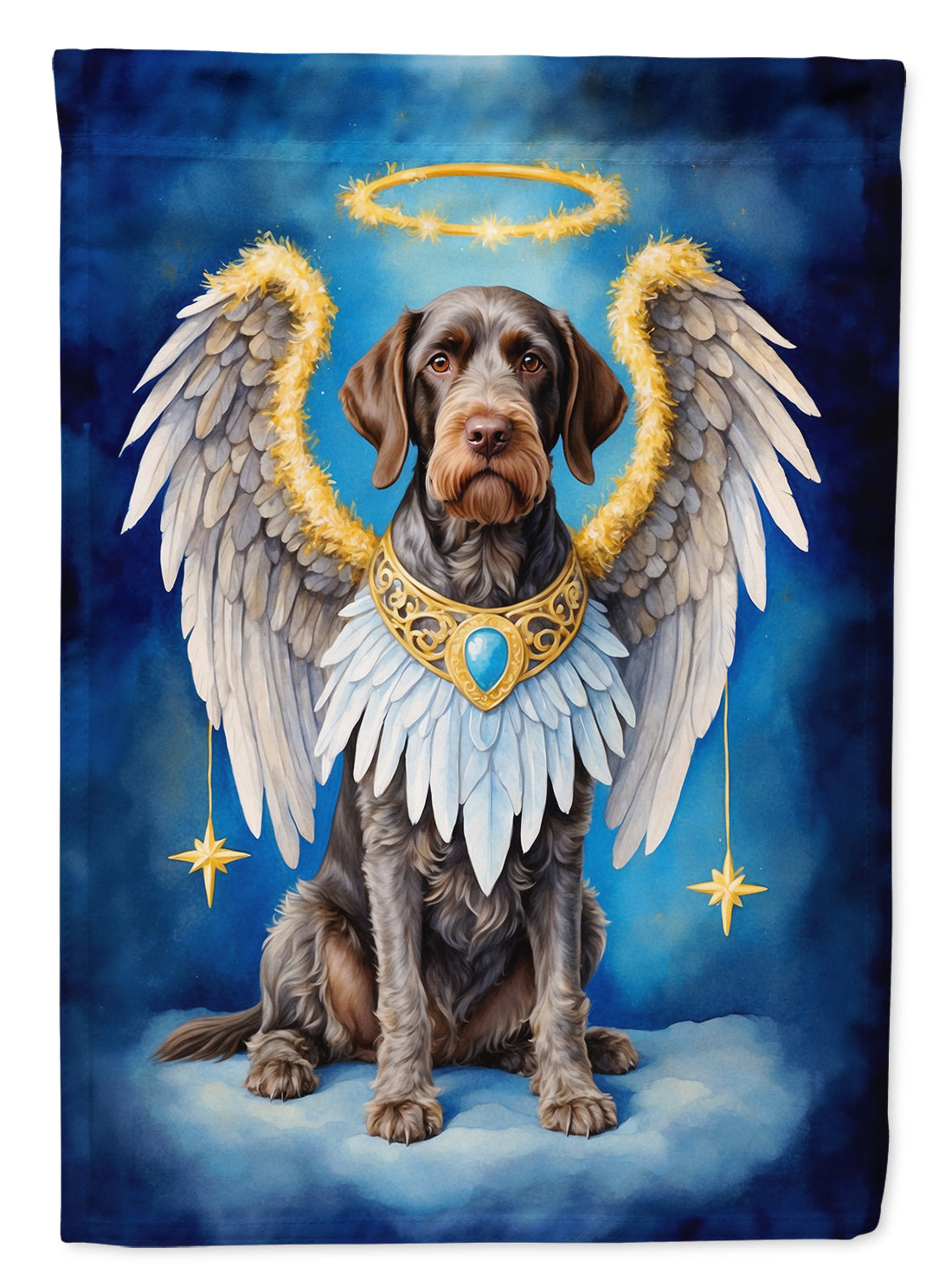 German Wirehaired Pointer My Angel Garden Flag – Memorial or Christmas