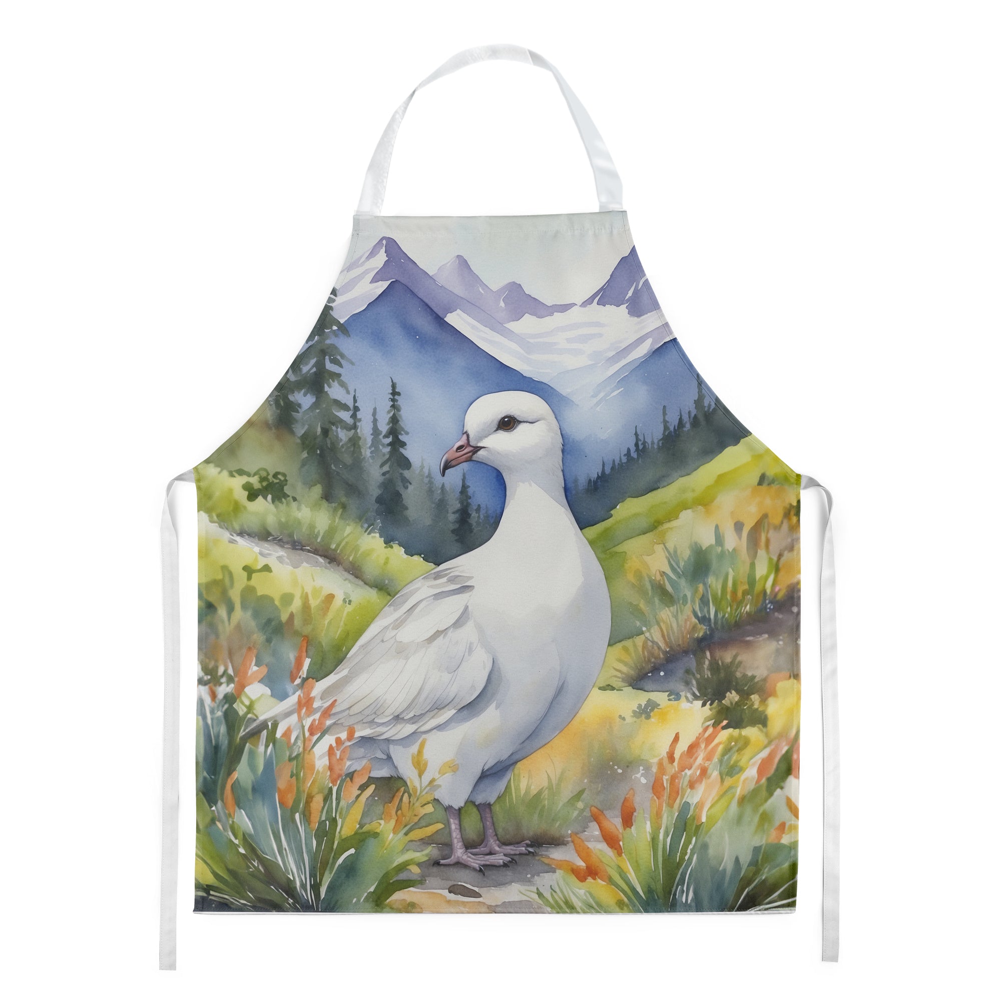 Alaska Willow Ptarmigan Apron – Artist-Designed Kitchen, BBQ & Craft A