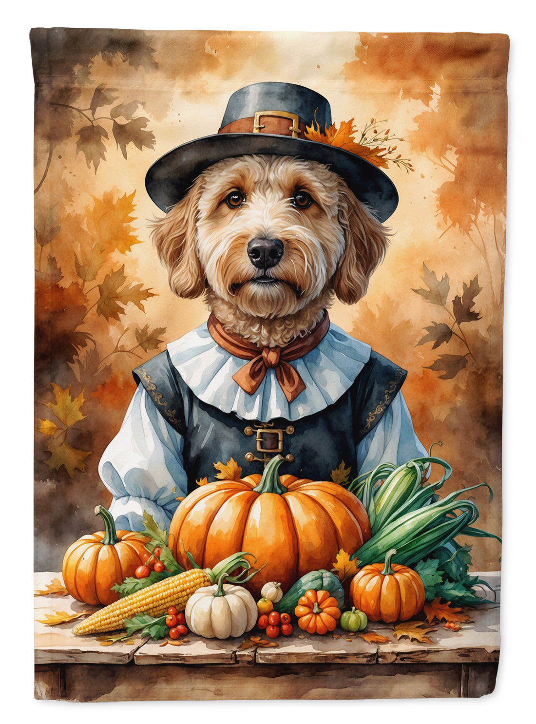 Labradoodle Thanksgiving House Flag