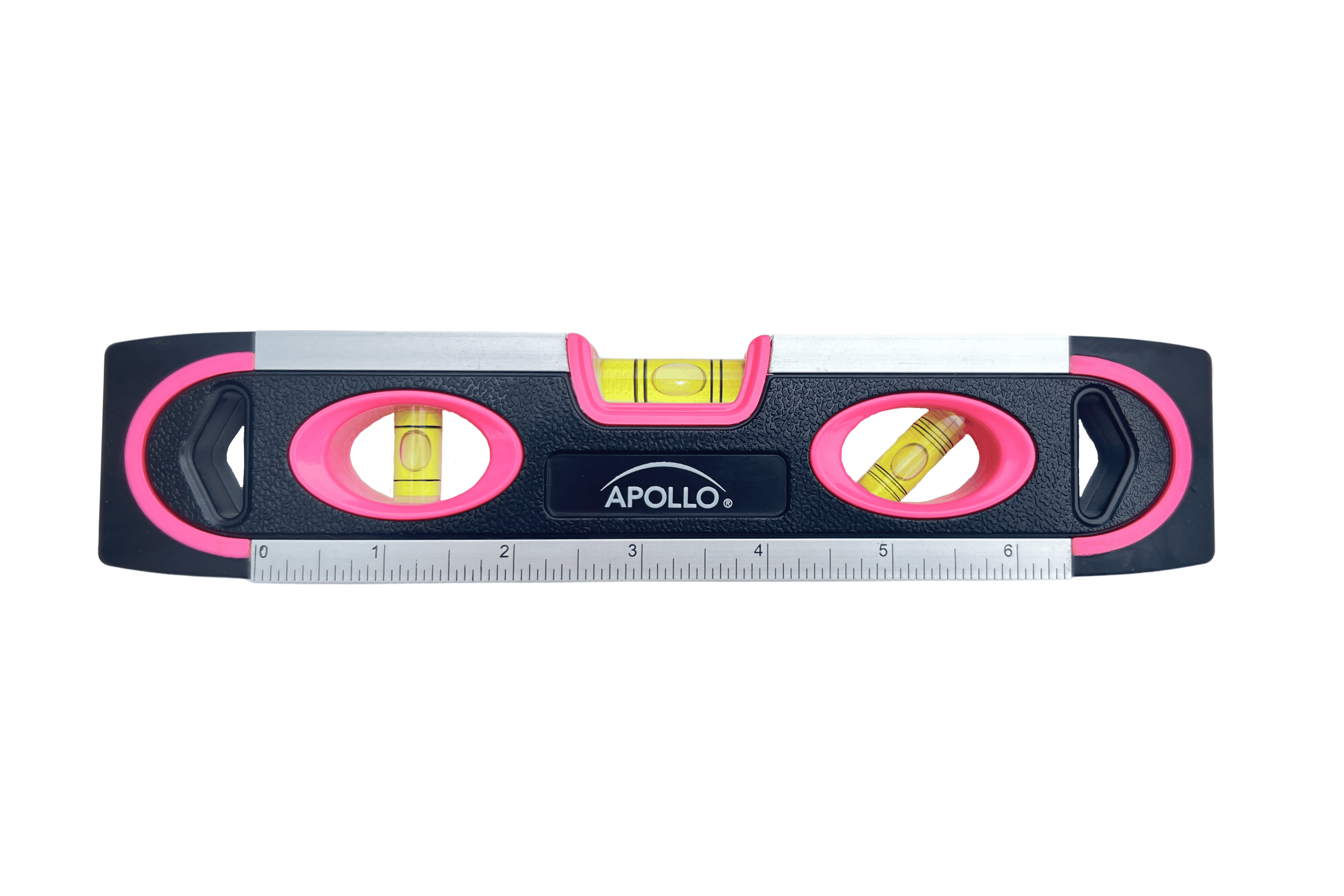 PINK 9-inch torpedo-shaped spirit level for 180/90/45 degrees leveling